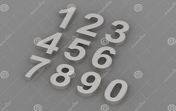 Three dimensional numbers stock illustration. Illustration of chrome ...