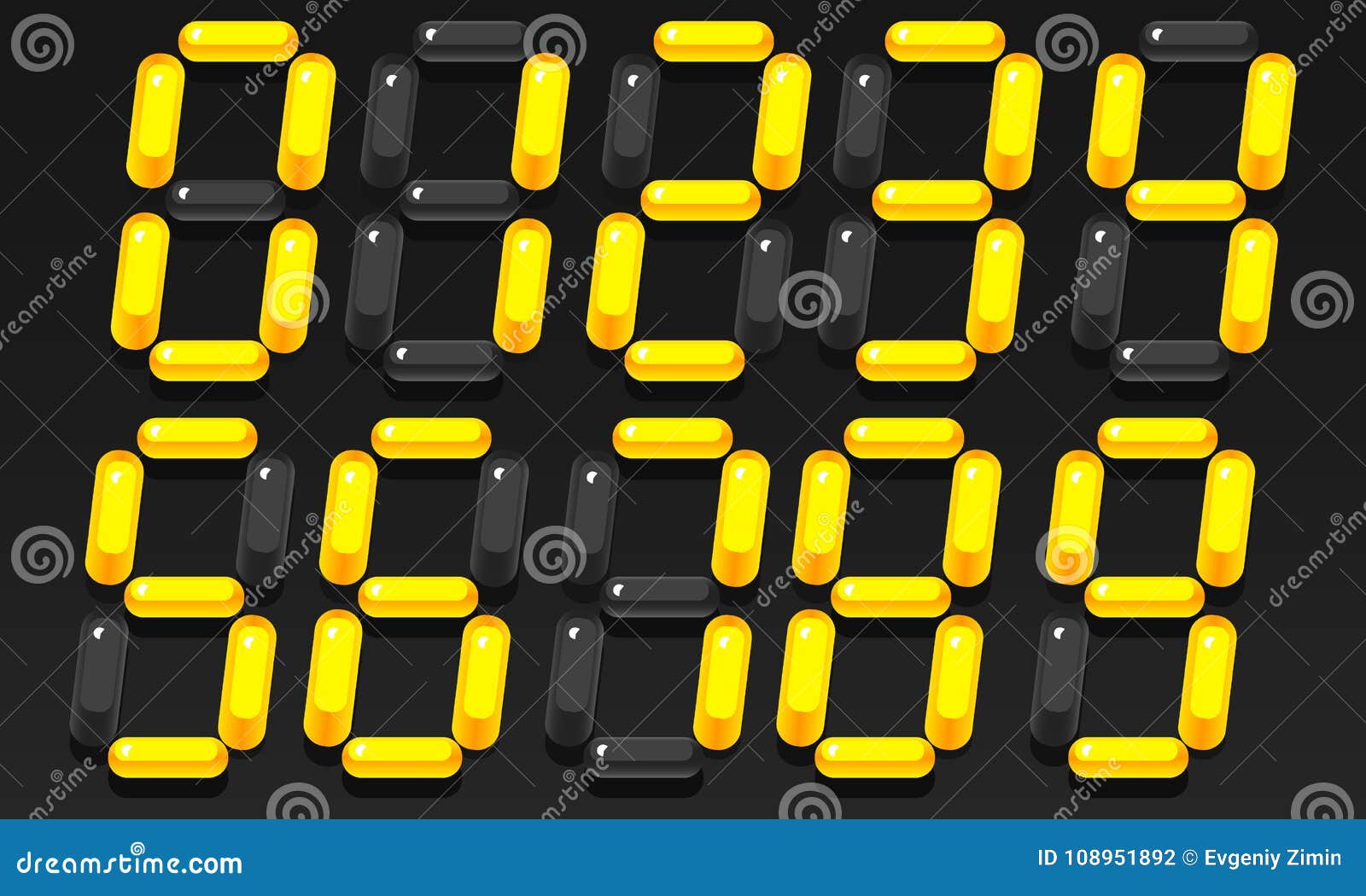 Three-dimensional numbers stock vector. Illustration of typography ...