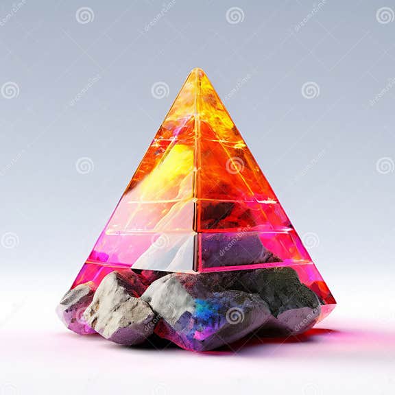 Three Dimensional Pebble in the Shape of a Pyramid Featuring am Stock ...