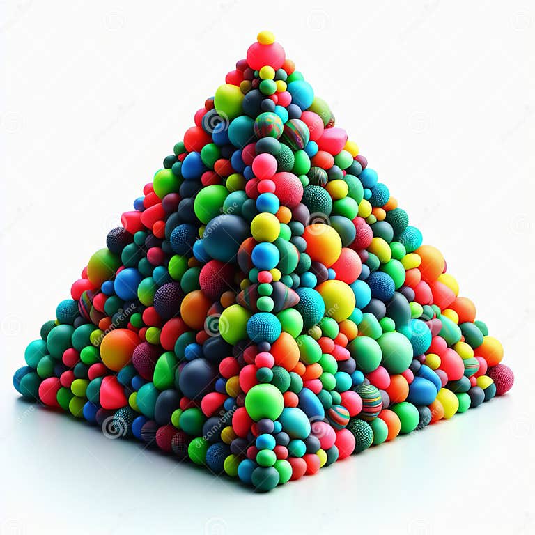 Three Dimensional Pebble in the Shape of a Pyramid, Featuring Stock ...
