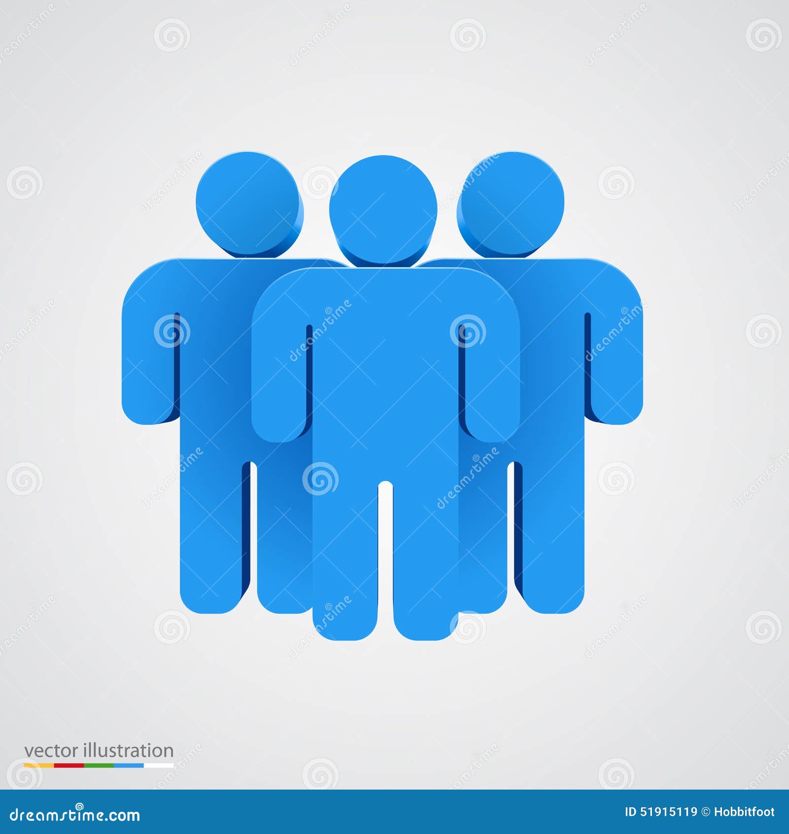 Three-dimensional People Group. Teamwork Concept Stock Vector ...
