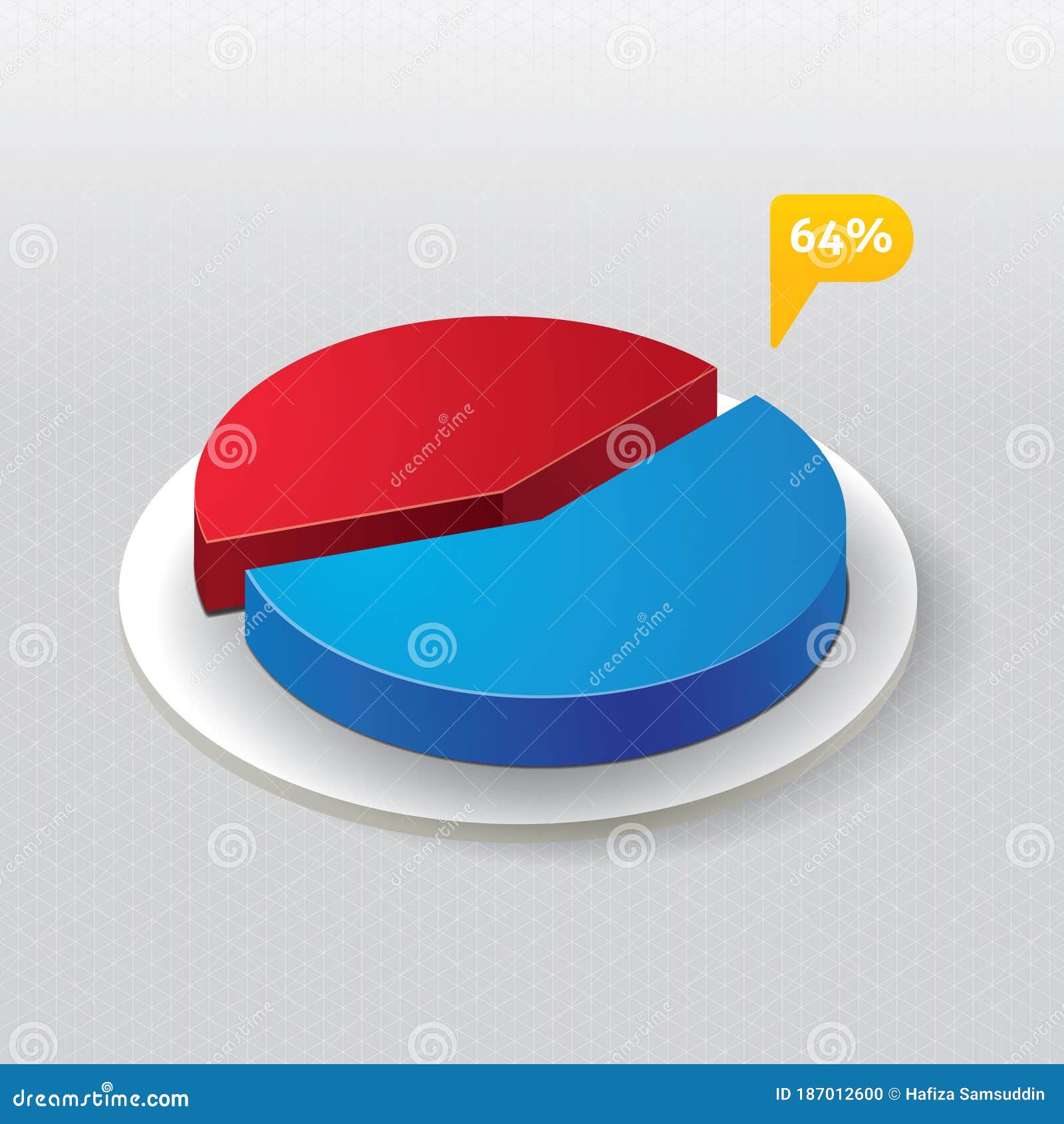 Three Dimensional Pie Chart. Vector Illustration Decorative Design ...