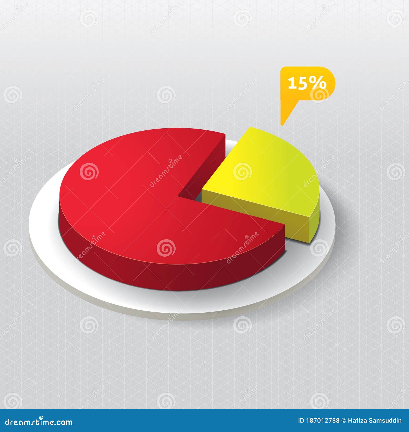 Three Dimensional Pie Chart. Vector Illustration Decorative Design ...