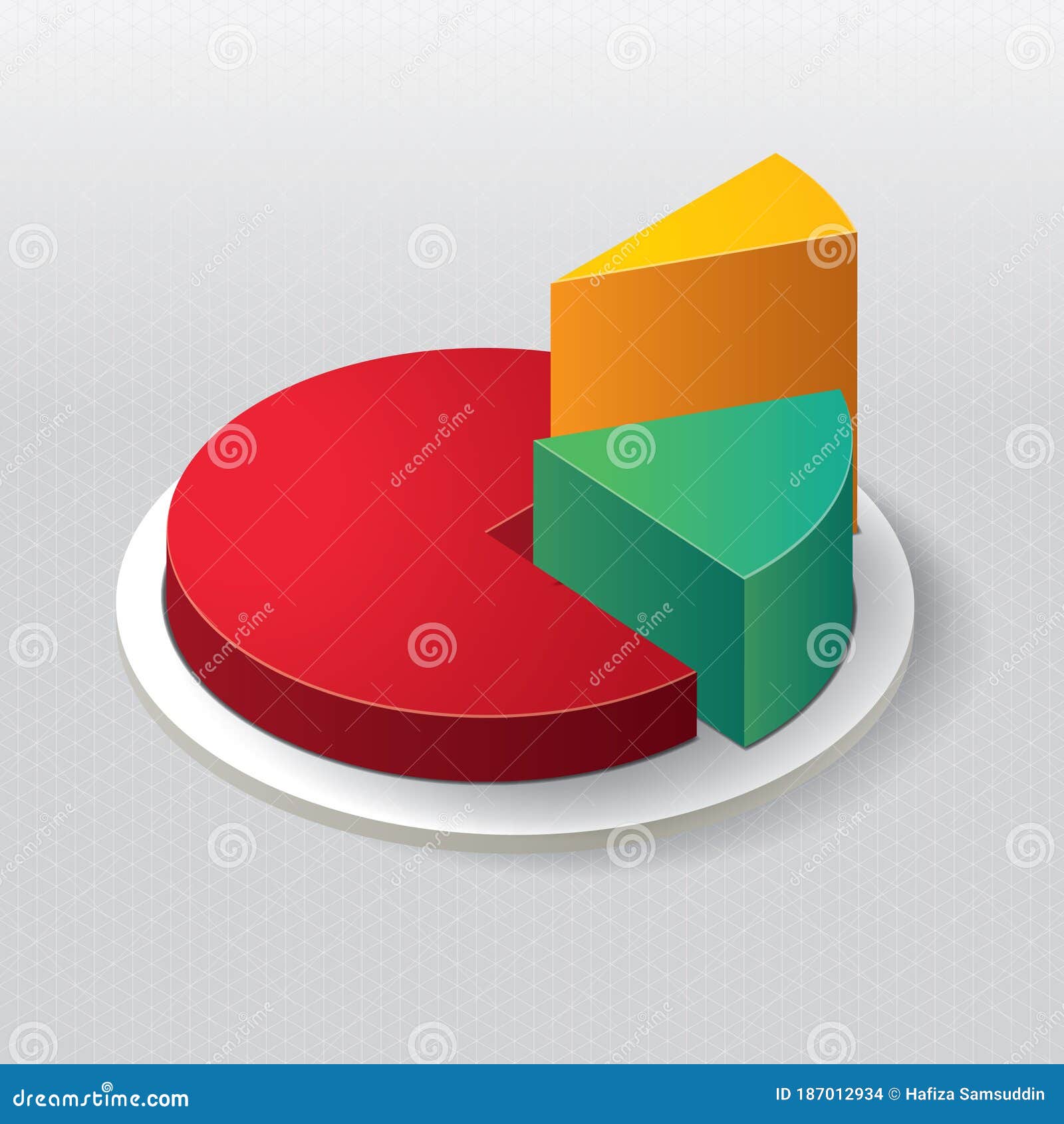 Three Dimensional Pie Chart. Vector Illustration Decorative Design ...