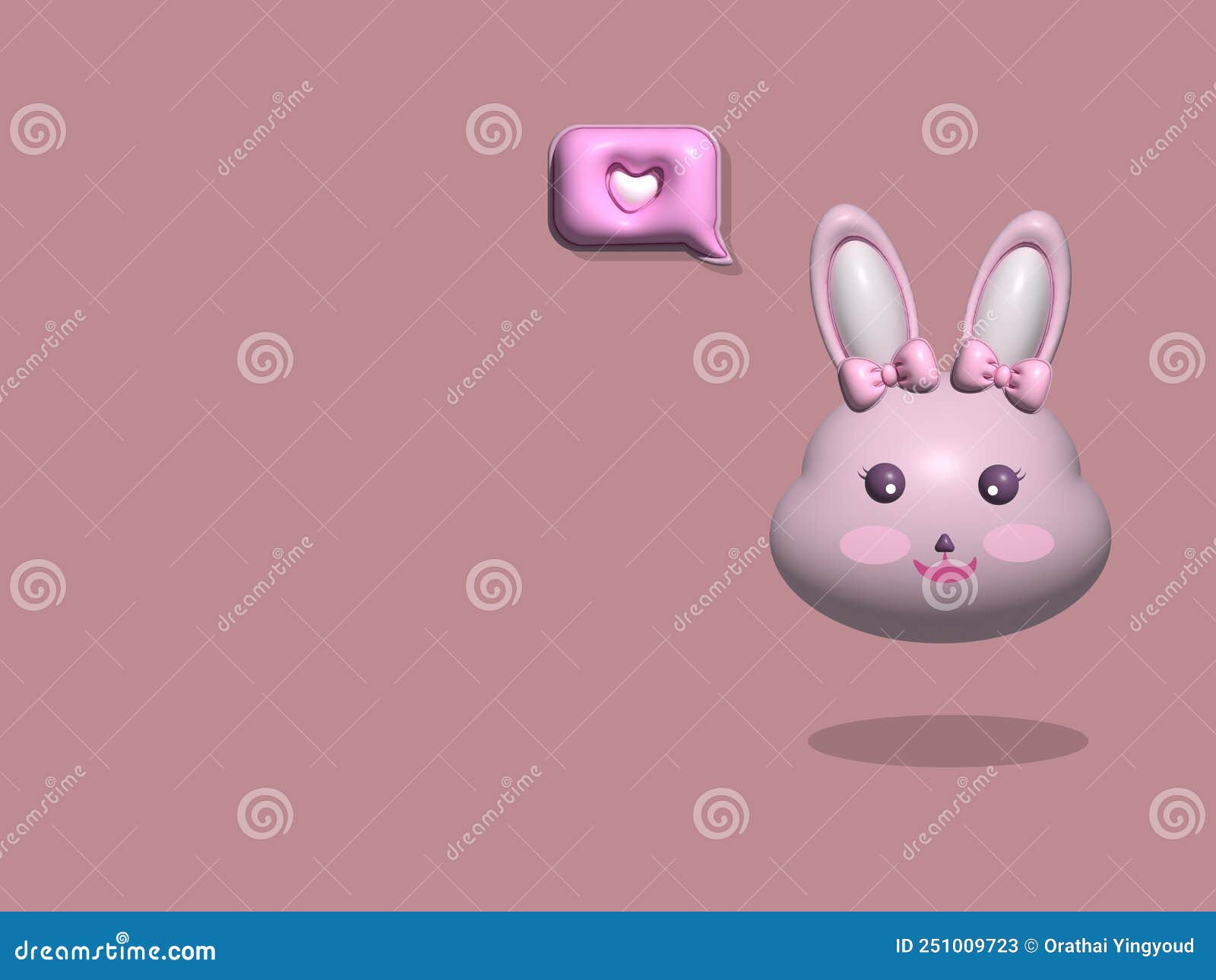 Three-dimensional Pink Rabbit on a Pink Background. Stock Vector ...