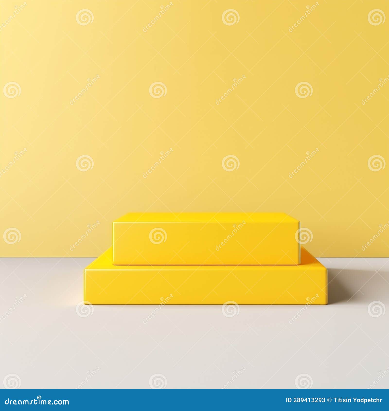 Three-dimensional Podium Presents the Yellow Prototype Product Stock ...