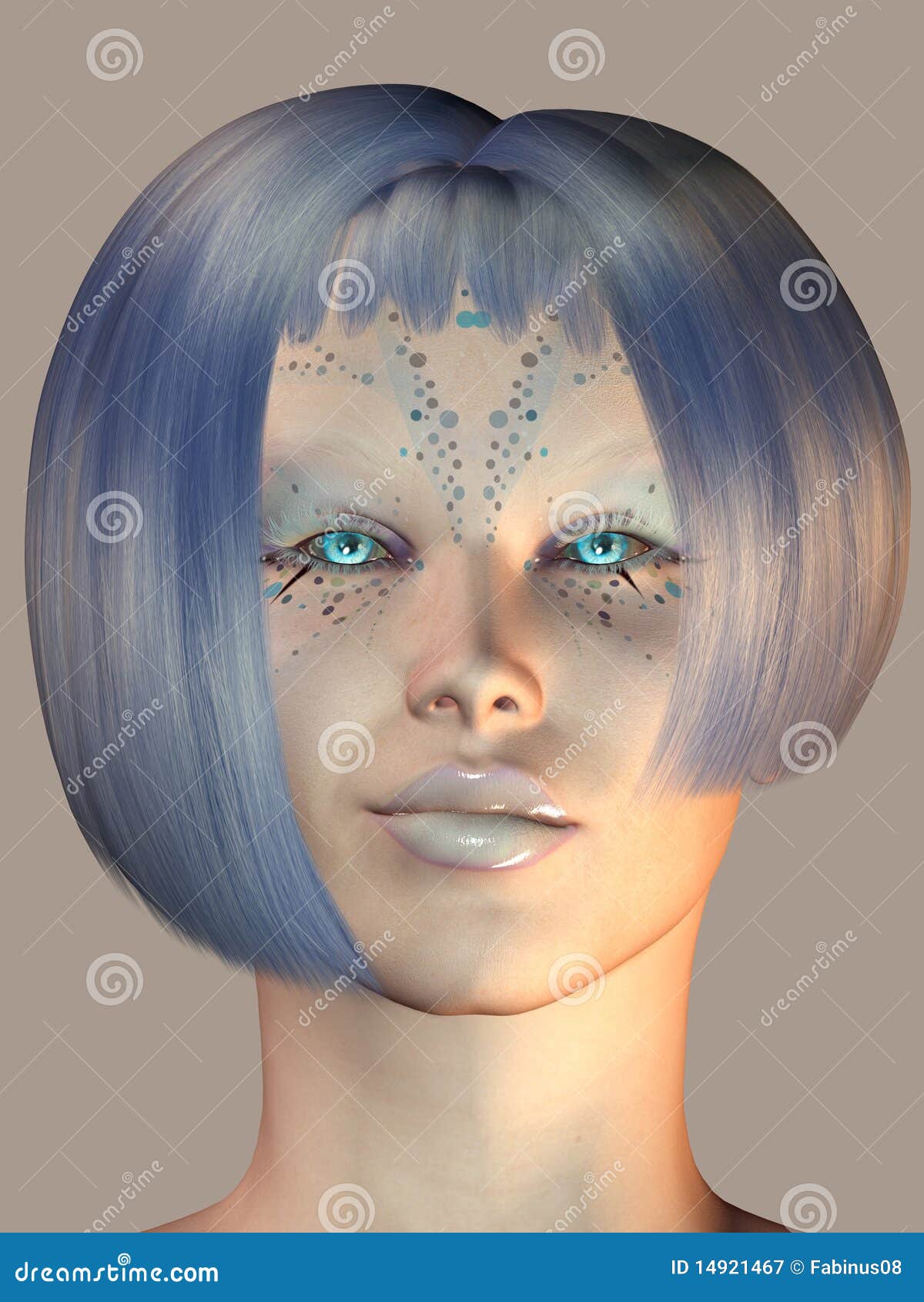 Three-dimensional portrait stock illustration. Illustration of face ...