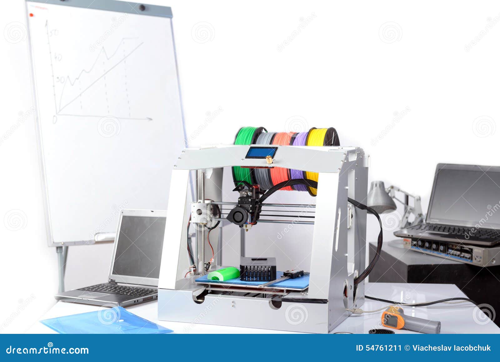 Three-dimensional Printer on the Table Stock Image - Image of creating ...