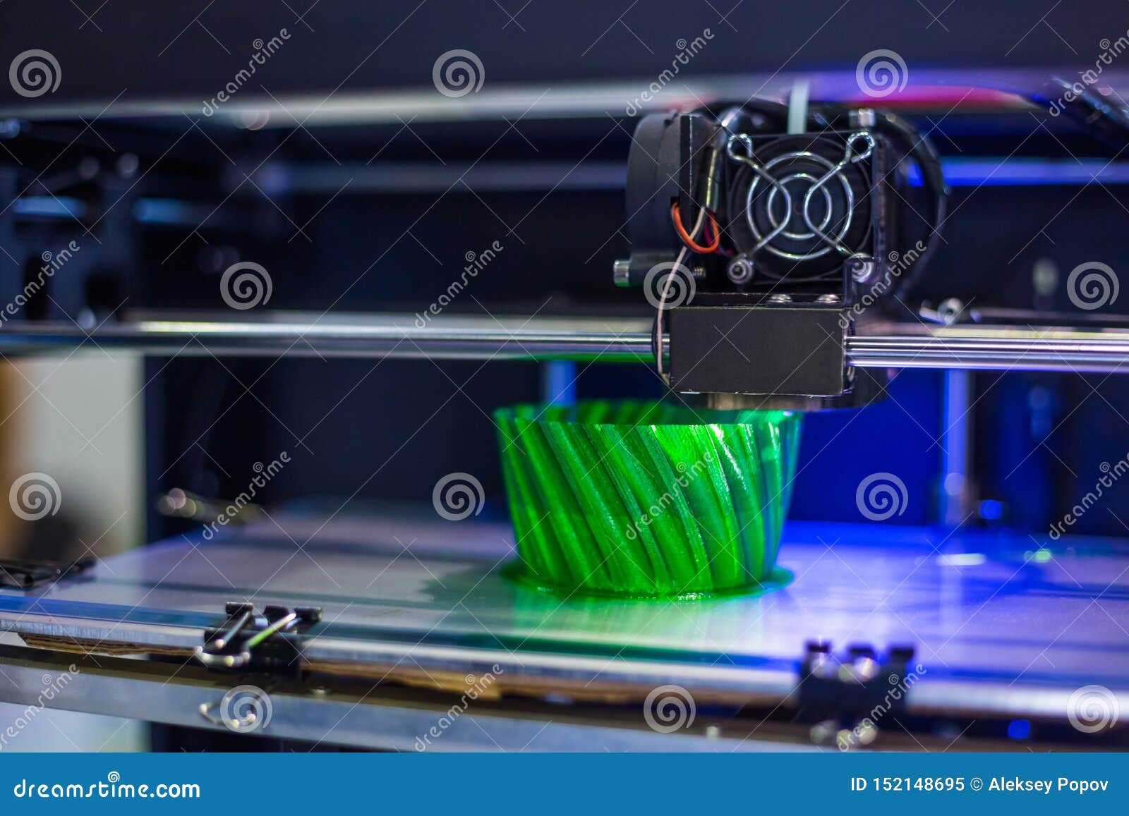 3D printer during work stock image. Image of modeling - 152148695