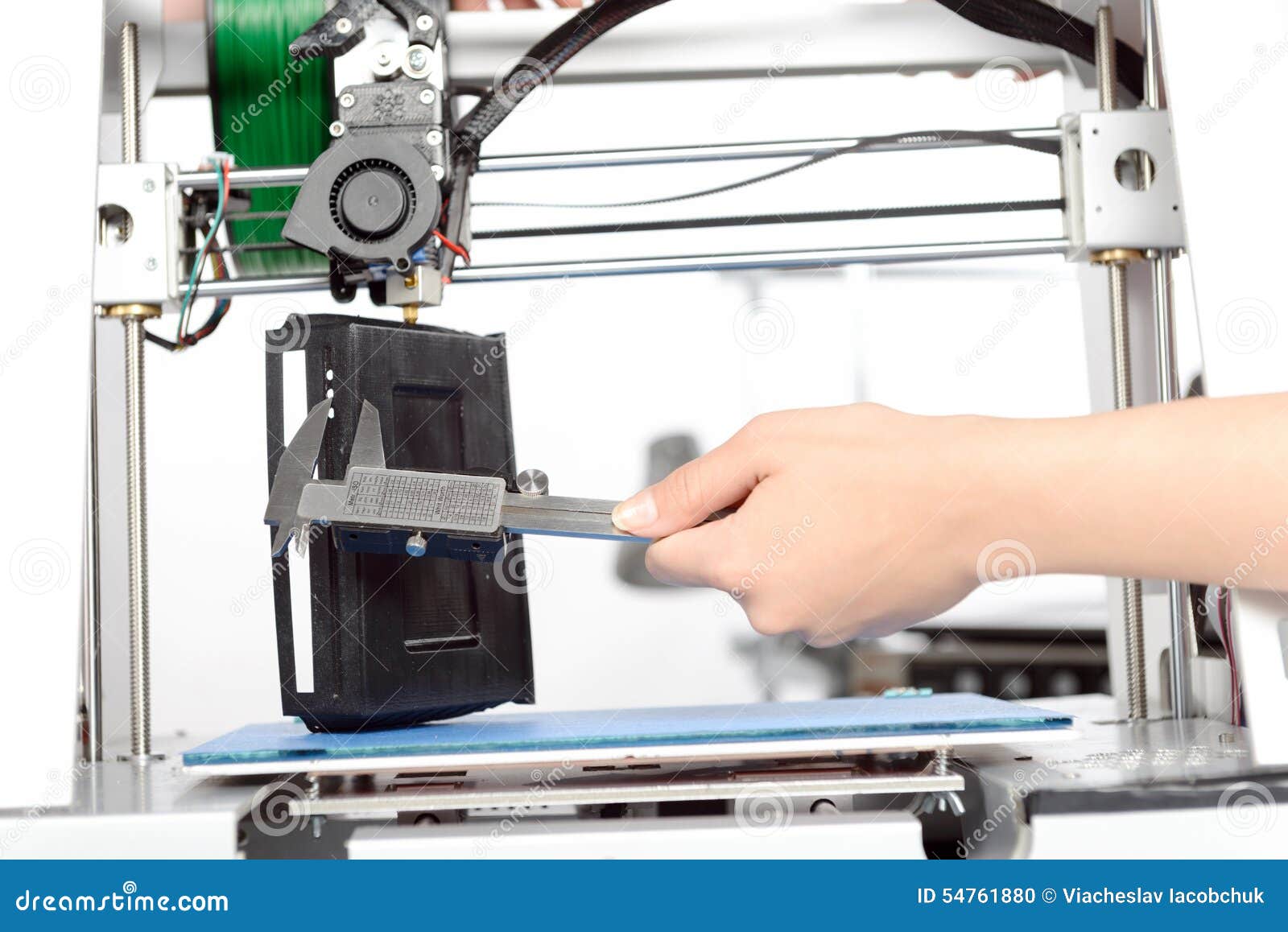 Three-dimensional Printing in Process Stock Photo - Image of calipers ...