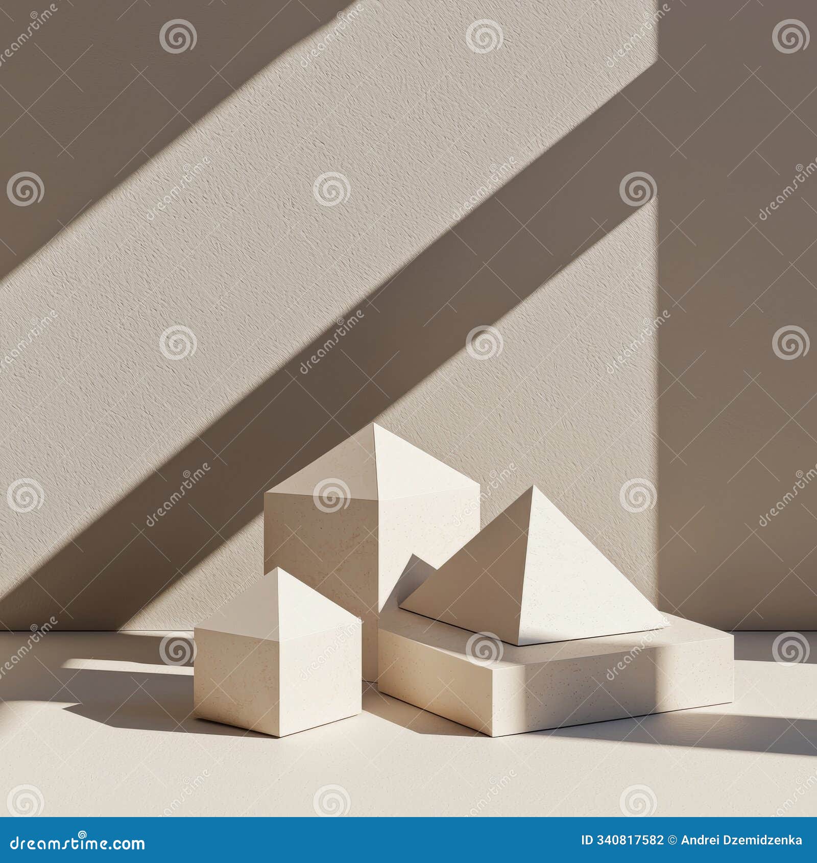 Three-dimensional Prism Pyramid Rectangular Cube Objects on Gray ...