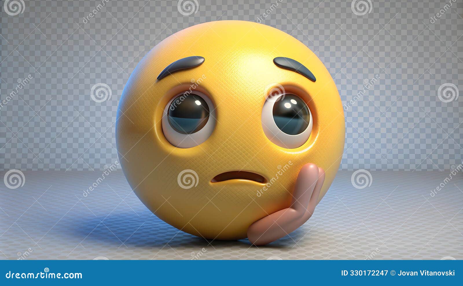 Three-dimensional Puzzled Thinking Face Emoji with Questioning ...