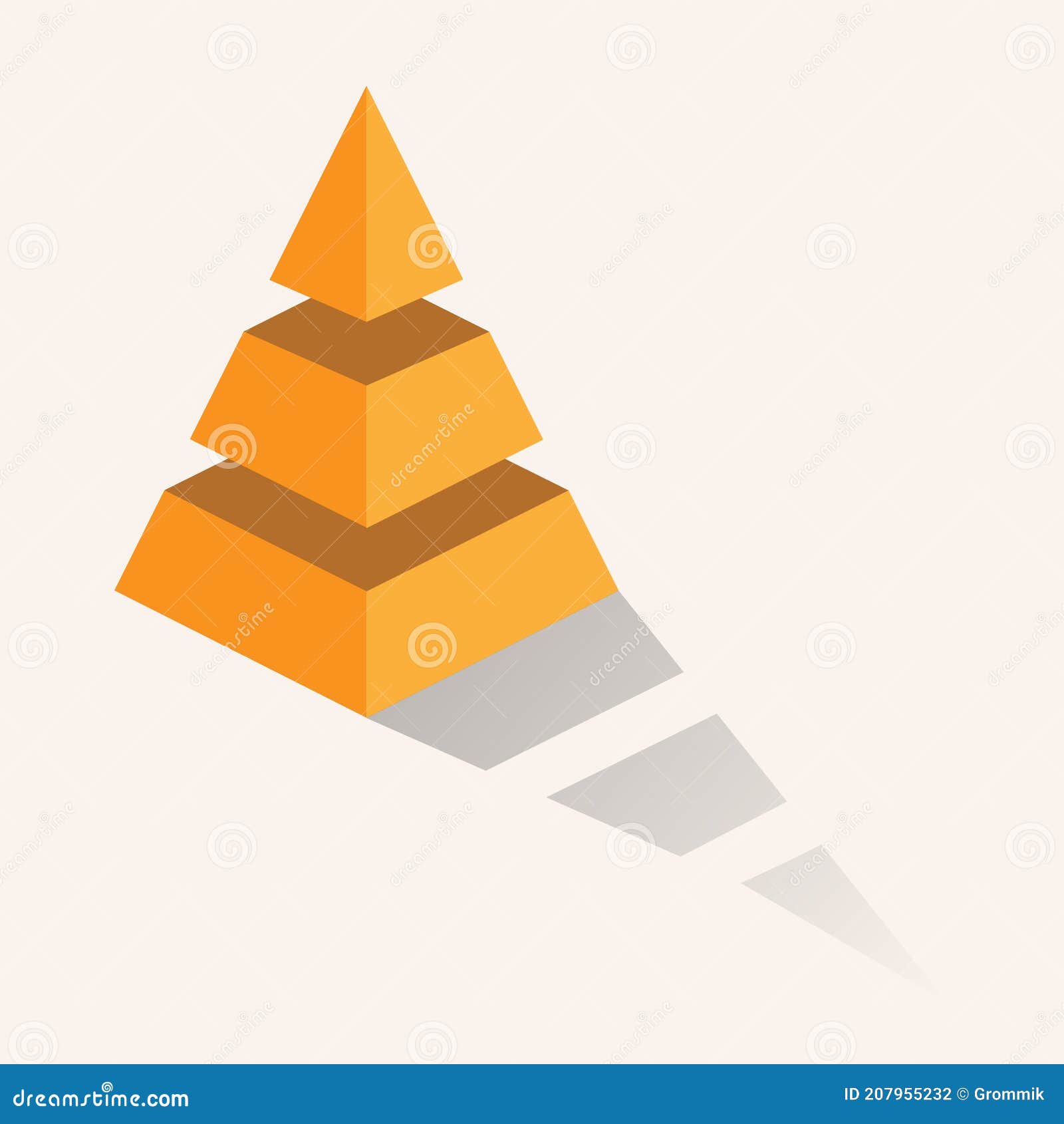 Three-dimensional Pyramid with a Shadow. Infographic Chart for ...