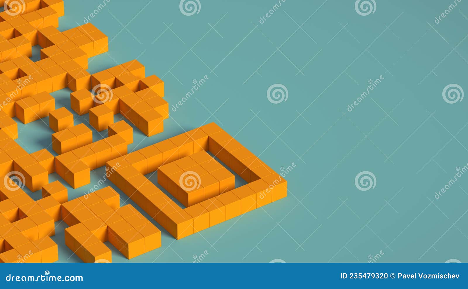 Three-dimensional QR Code, Background Image. 3d Visualization. Stock ...