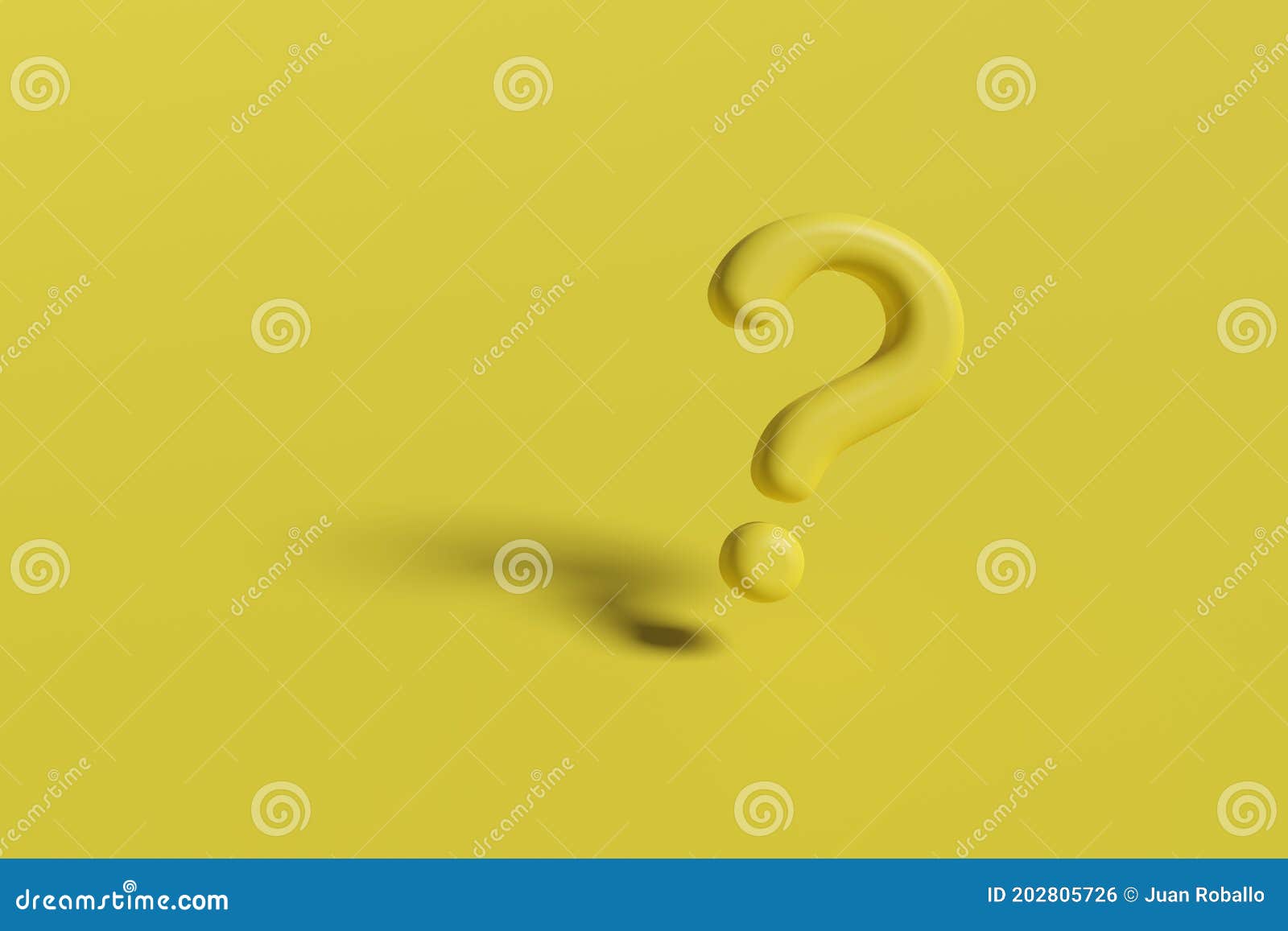 Three-dimensional Question Mark Isolated on Yellow Background. 3d ...