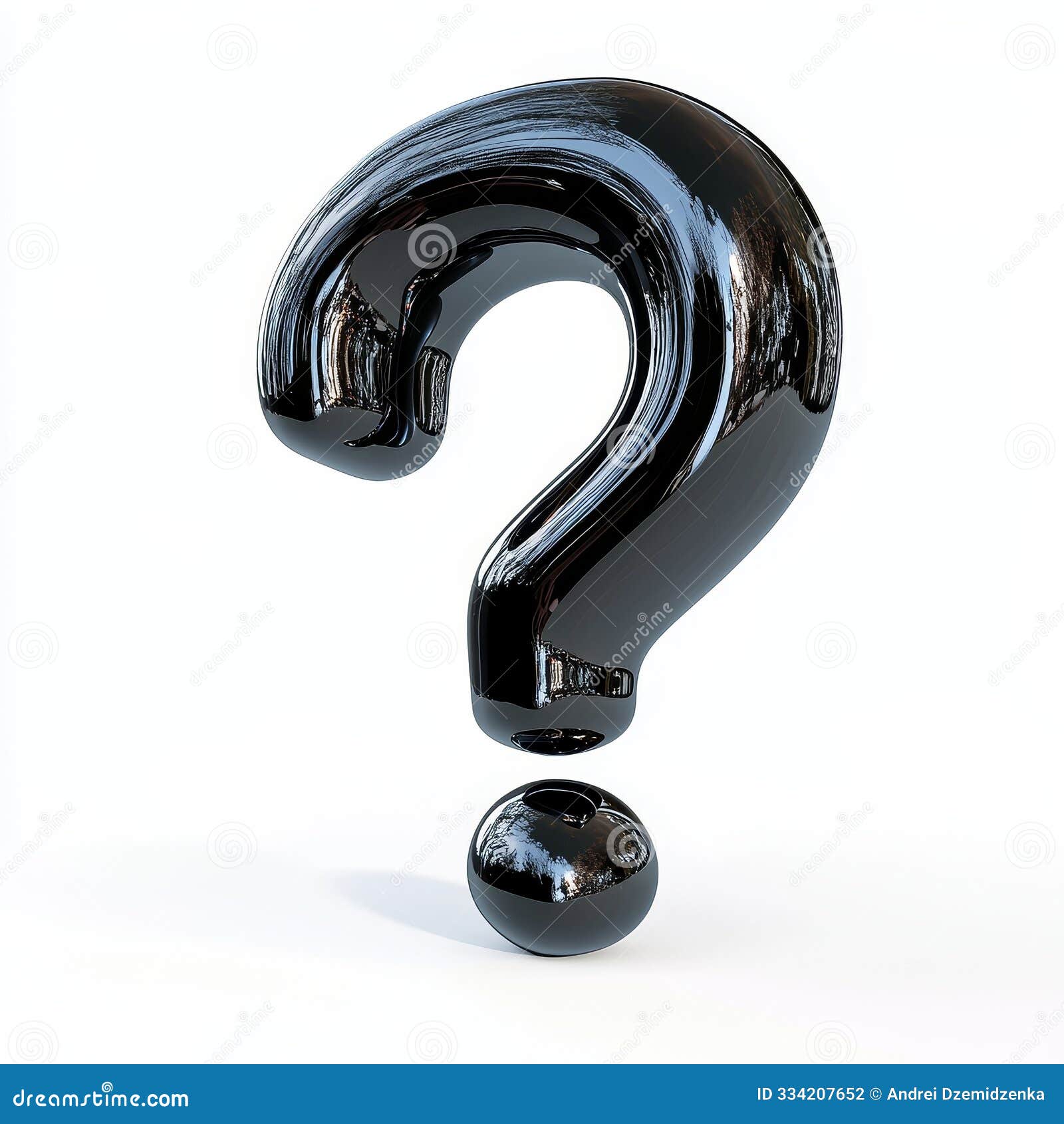 Three-dimensional Question Mark on White Background. Concept of ...