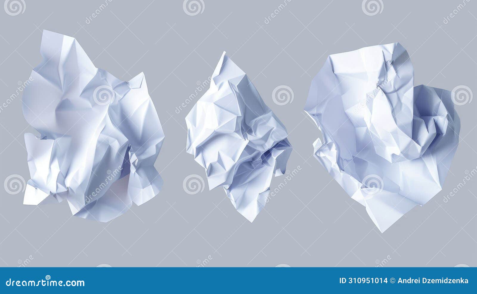 Three-dimensional Realistic Modern Texture of Crumpled Paper, White ...