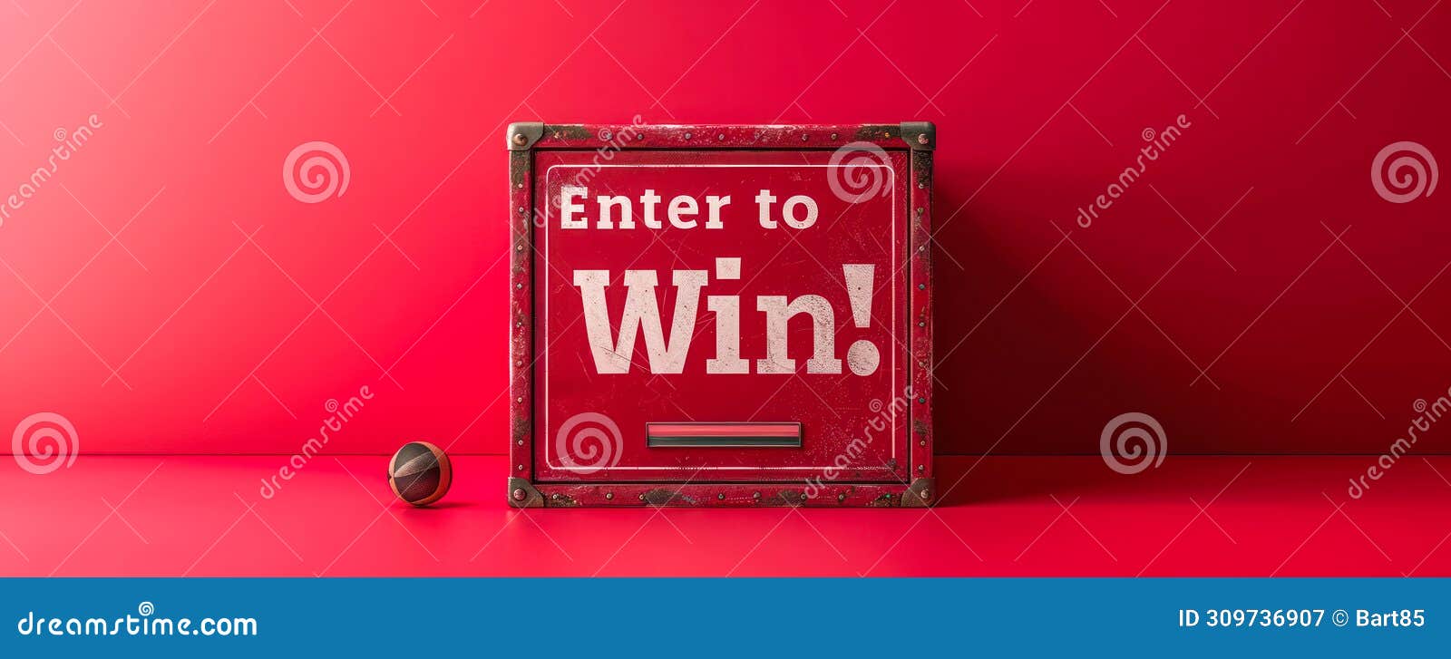 Three Dimensional Red Contest Entry Box with Bold White Enter To Win ...