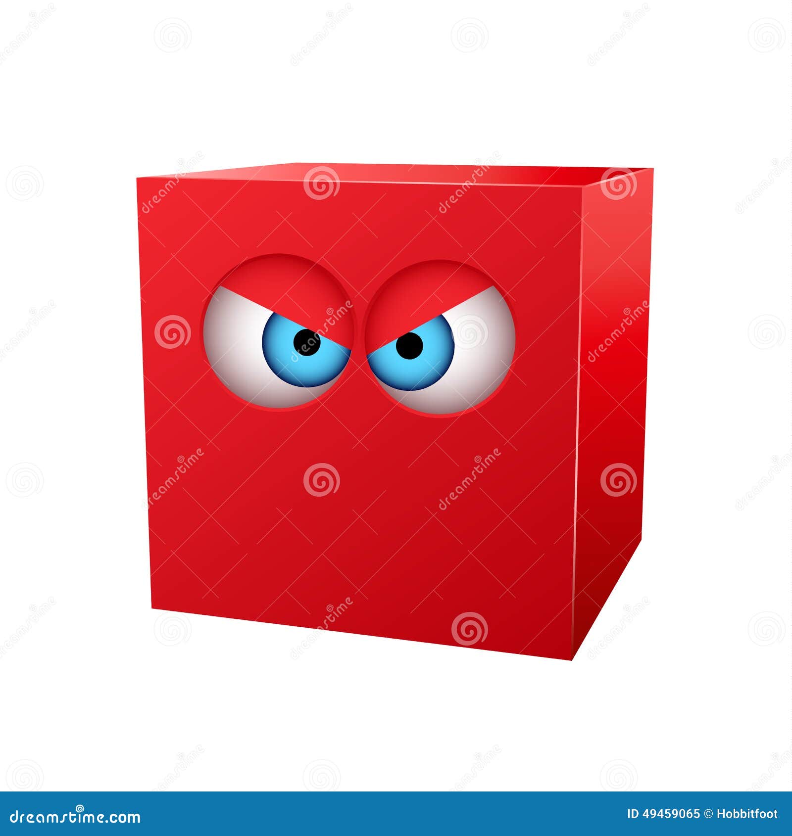 Three-dimensional Red Cube with Eyes. Stock Vector - Illustration of ...