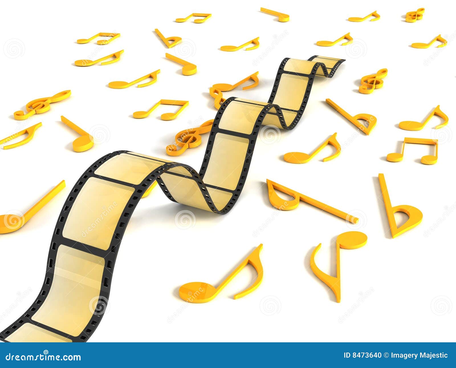 Three Dimensional Reel With Musical Notes Stock Photography ...