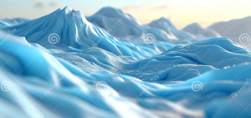 Three Dimensional Render of Blue Wavy High Quality Photo Stock Photo ...