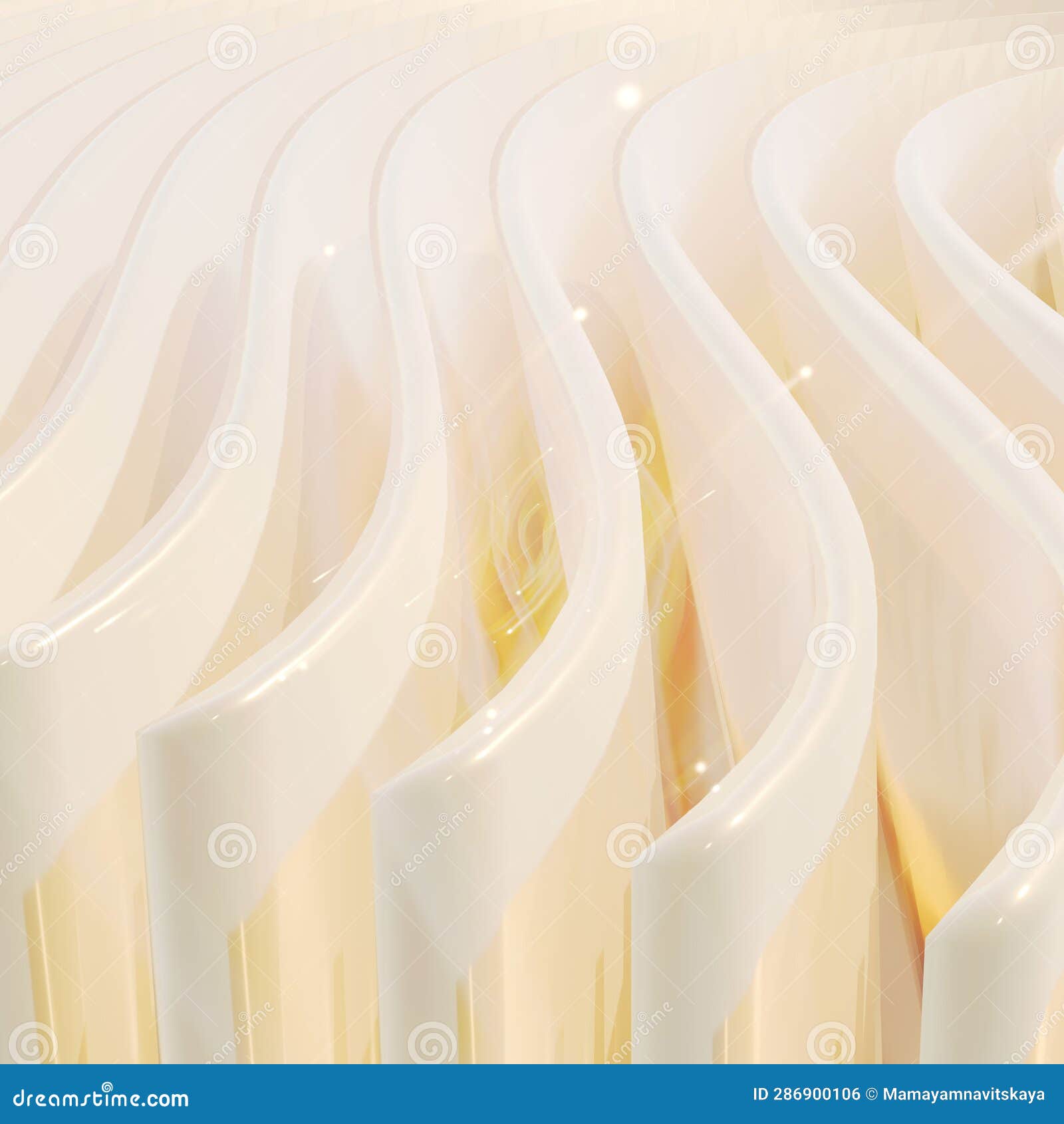 Three Dimensional Render of Delicate Beige Wavy Wallpaper, 3D Abstract ...