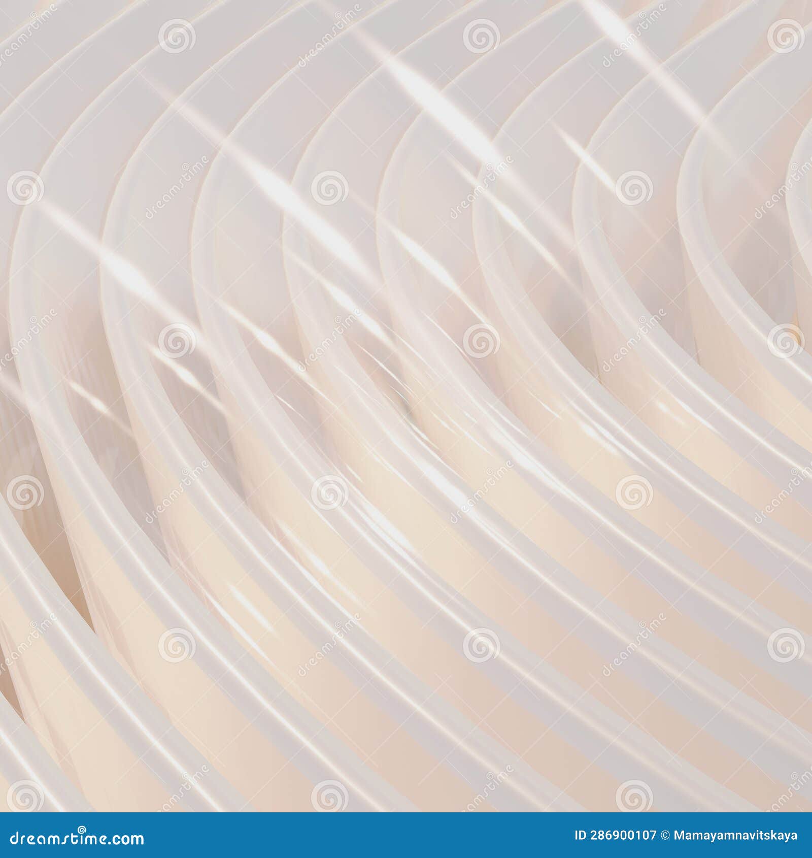 Three Dimensional Render of Delicate Beige Wavy Wallpaper, 3D Abstract ...