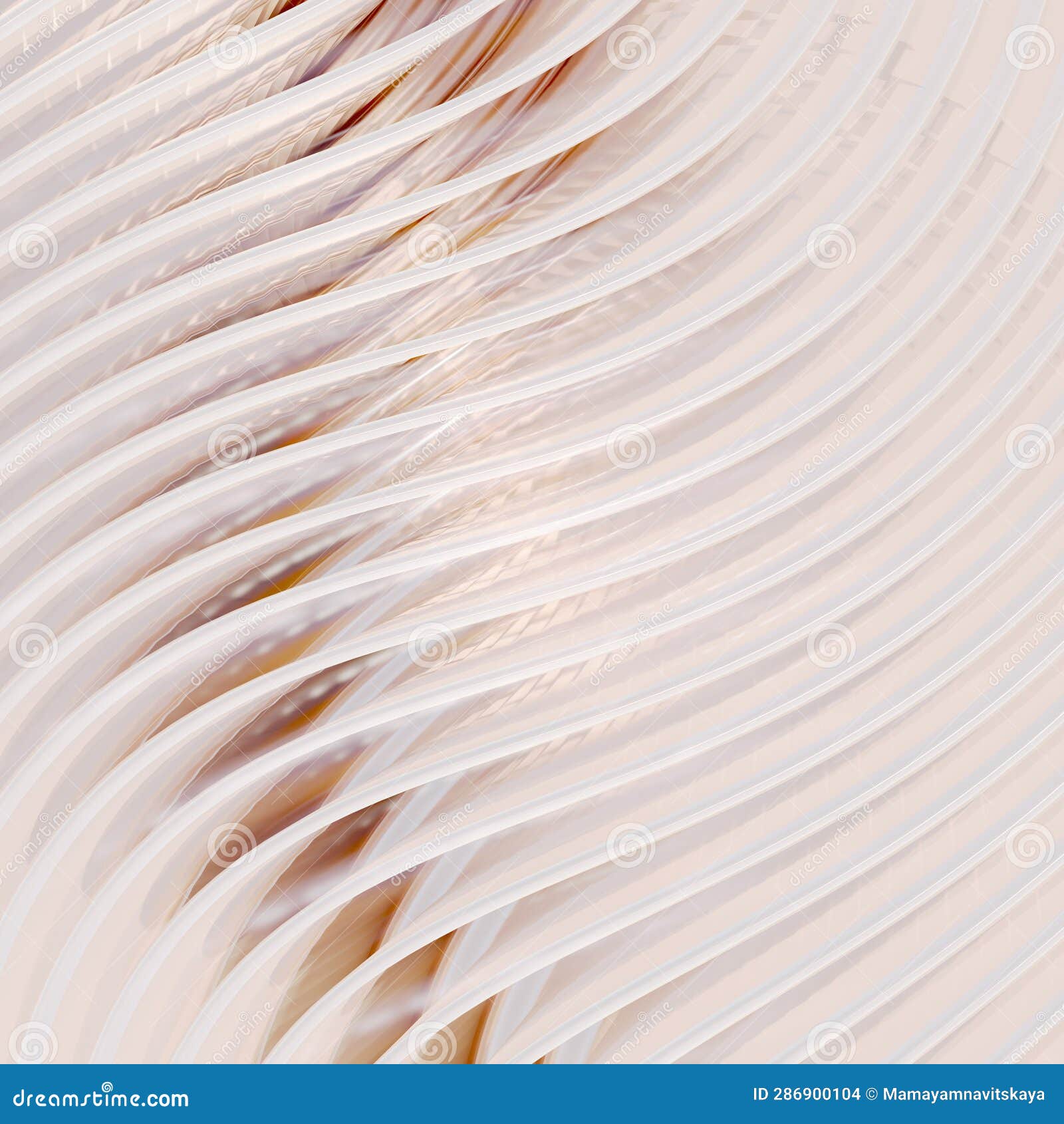 Three Dimensional Render of Delicate Beige Wavy Wallpaper, 3D Abstract ...