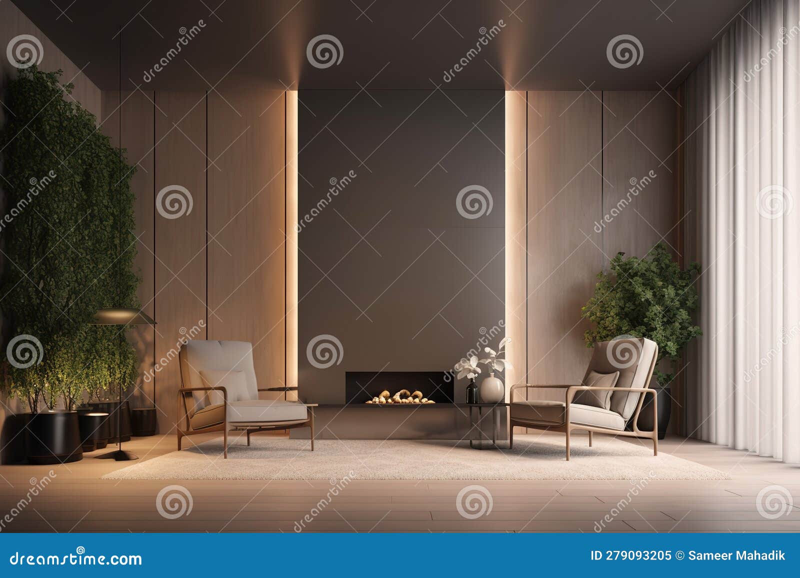 Three Dimensional Render of Living Room. Generative AI Stock ...