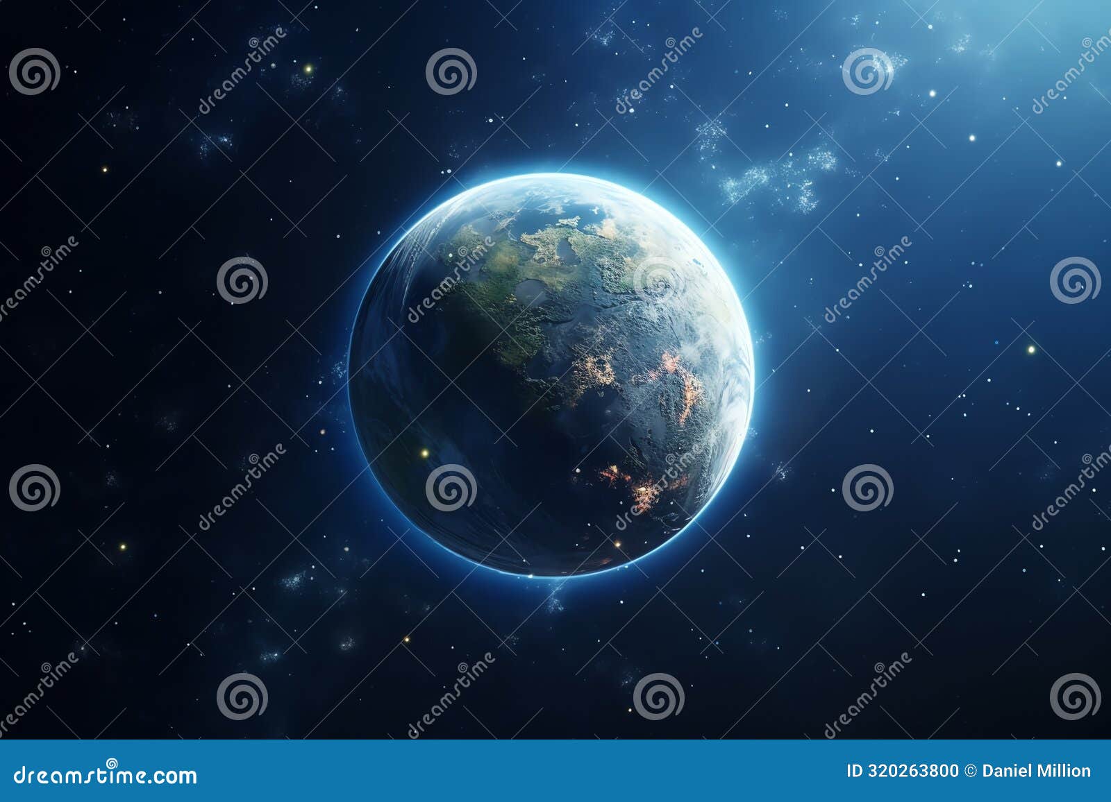 Three Dimensional Render of Planet Earth Floating in Outer Space ...