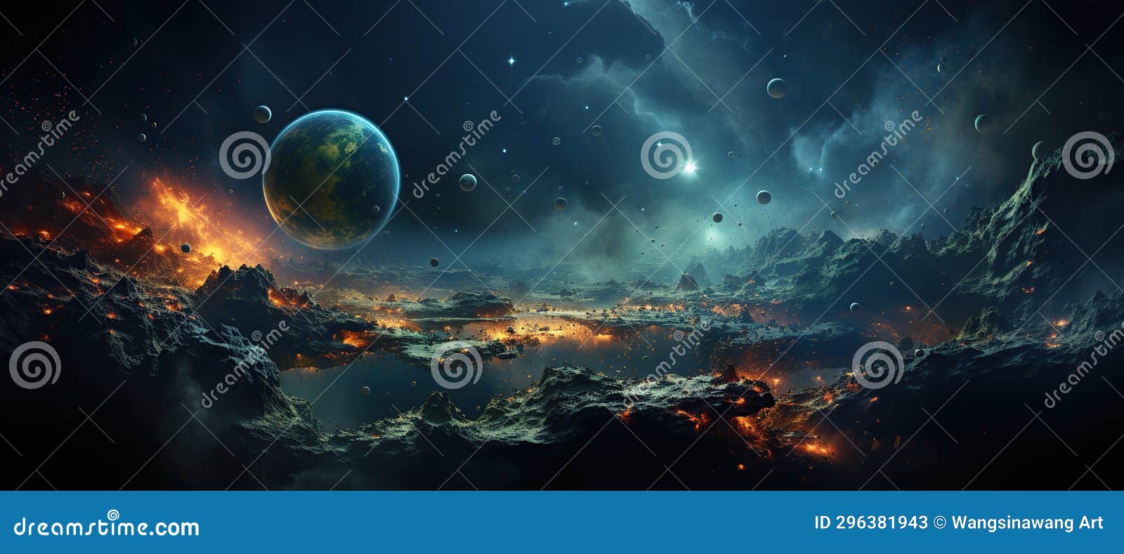 Three Dimensional Render of Planet Earth Floating in Outer Space Stock ...