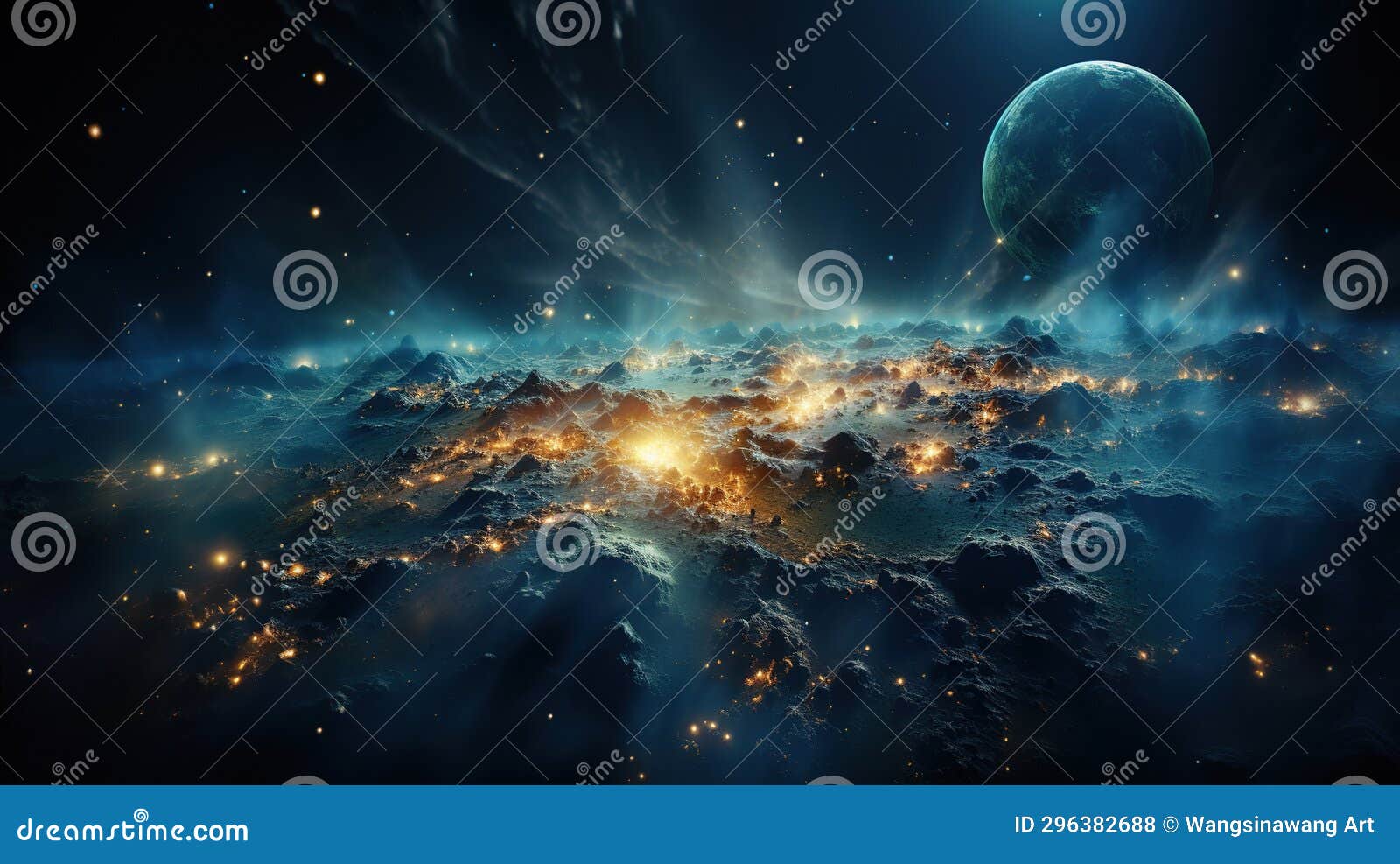 Three Dimensional Render of Planet Earth Floating in Outer Space Stock ...