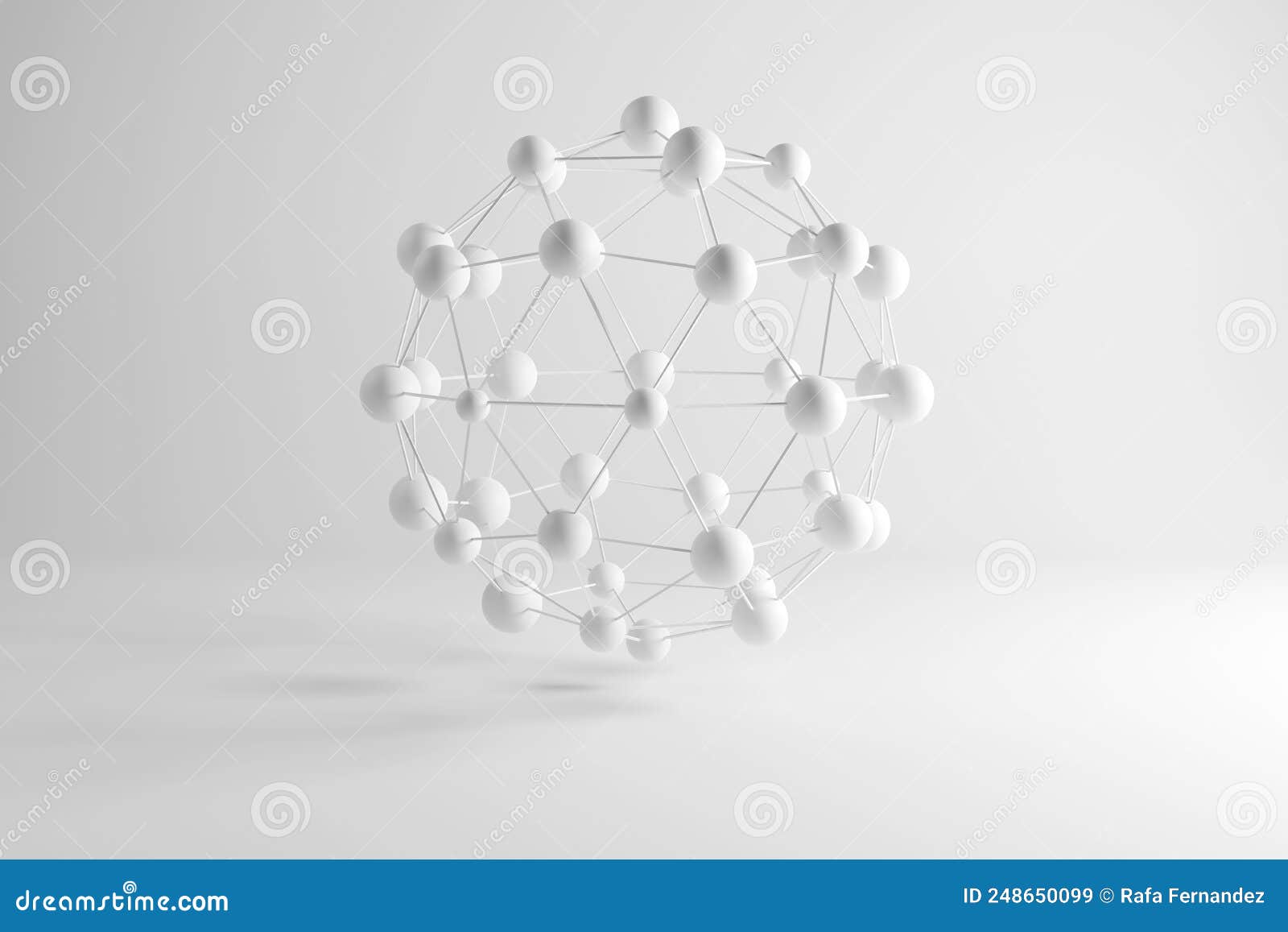 Connected Spheres With Molecules Connected To Each Other. Parallel ...