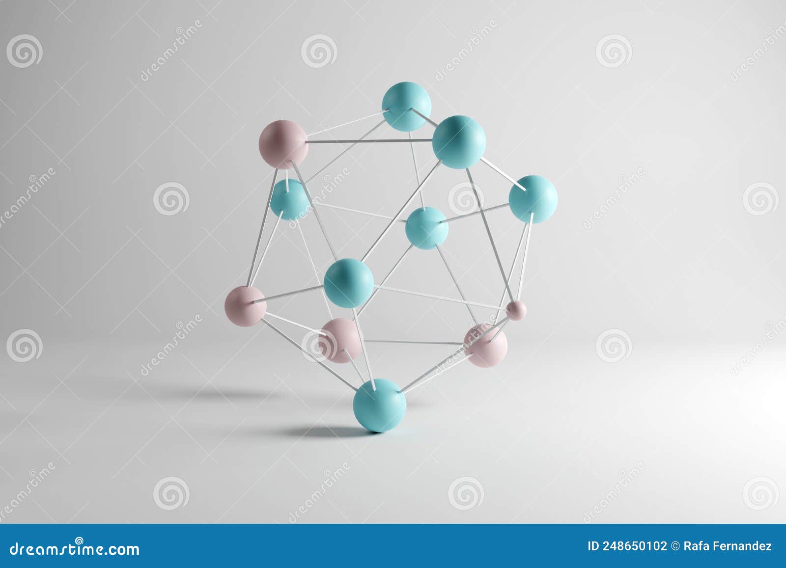 Connected Spheres With Molecules Connected To Each Other. Parallel ...