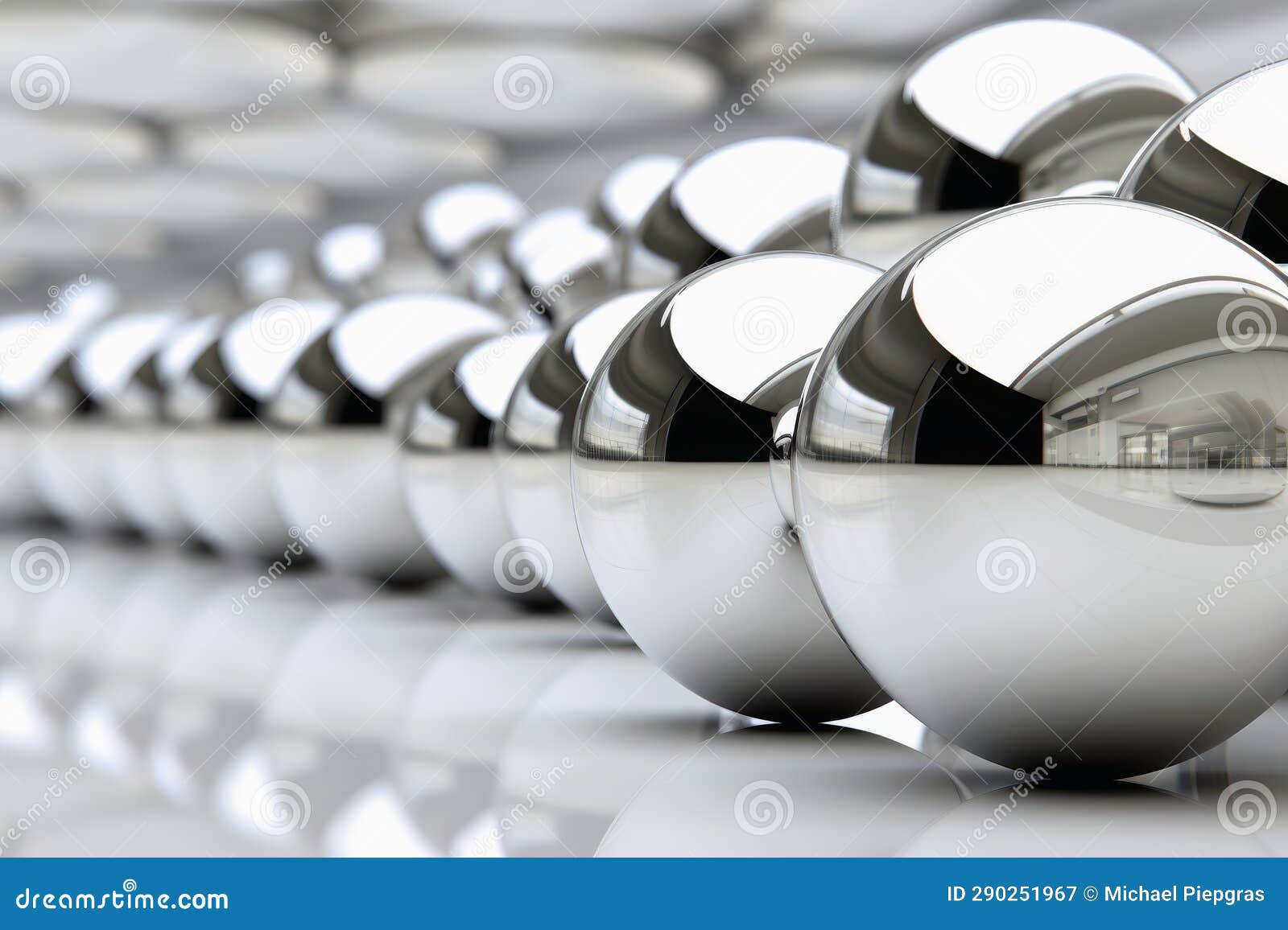 Three Dimensional Rendered Background of Many Reflective Spheres Stock ...