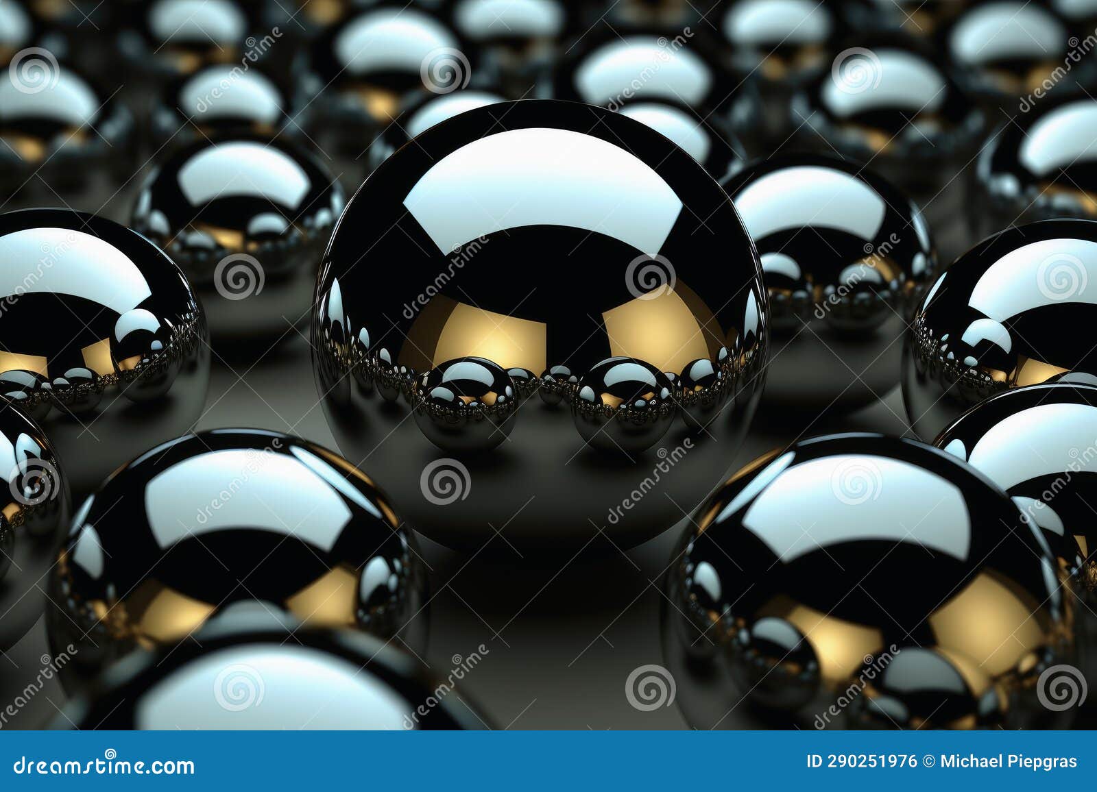 Three Dimensional Rendered Background of Many Reflective Spheres Stock ...