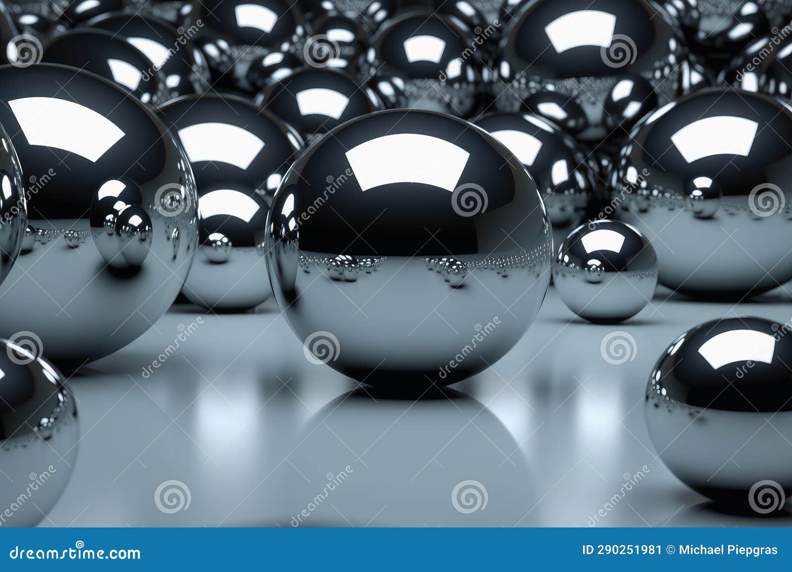Three Dimensional Rendered Background of Many Reflective Spheres Stock ...