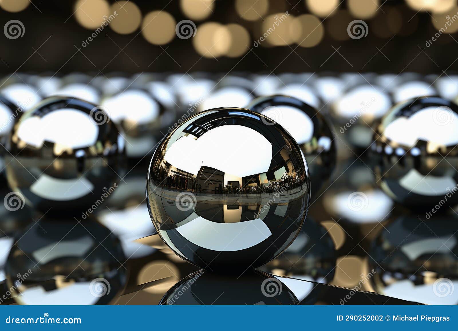Three Dimensional Rendered Background of Many Reflective Spheres Stock ...