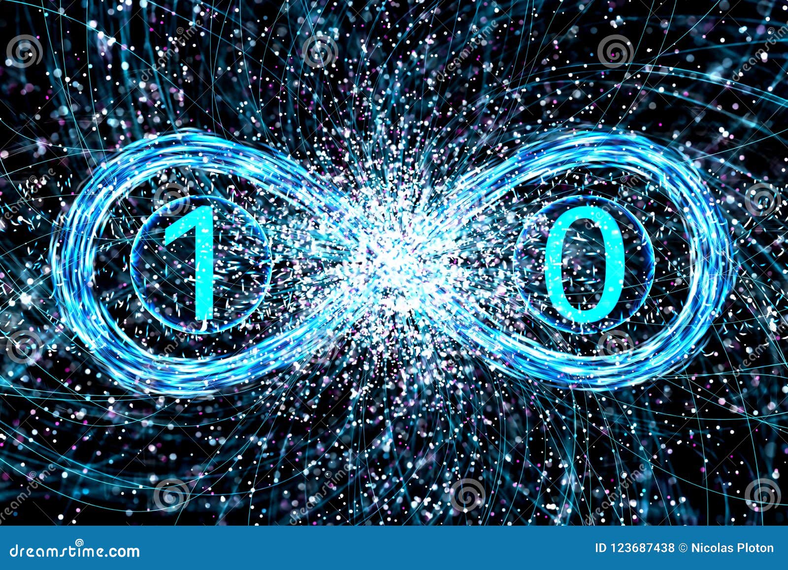 Concept of Quantum Physics Duality of a Photon Stock Illustration ...