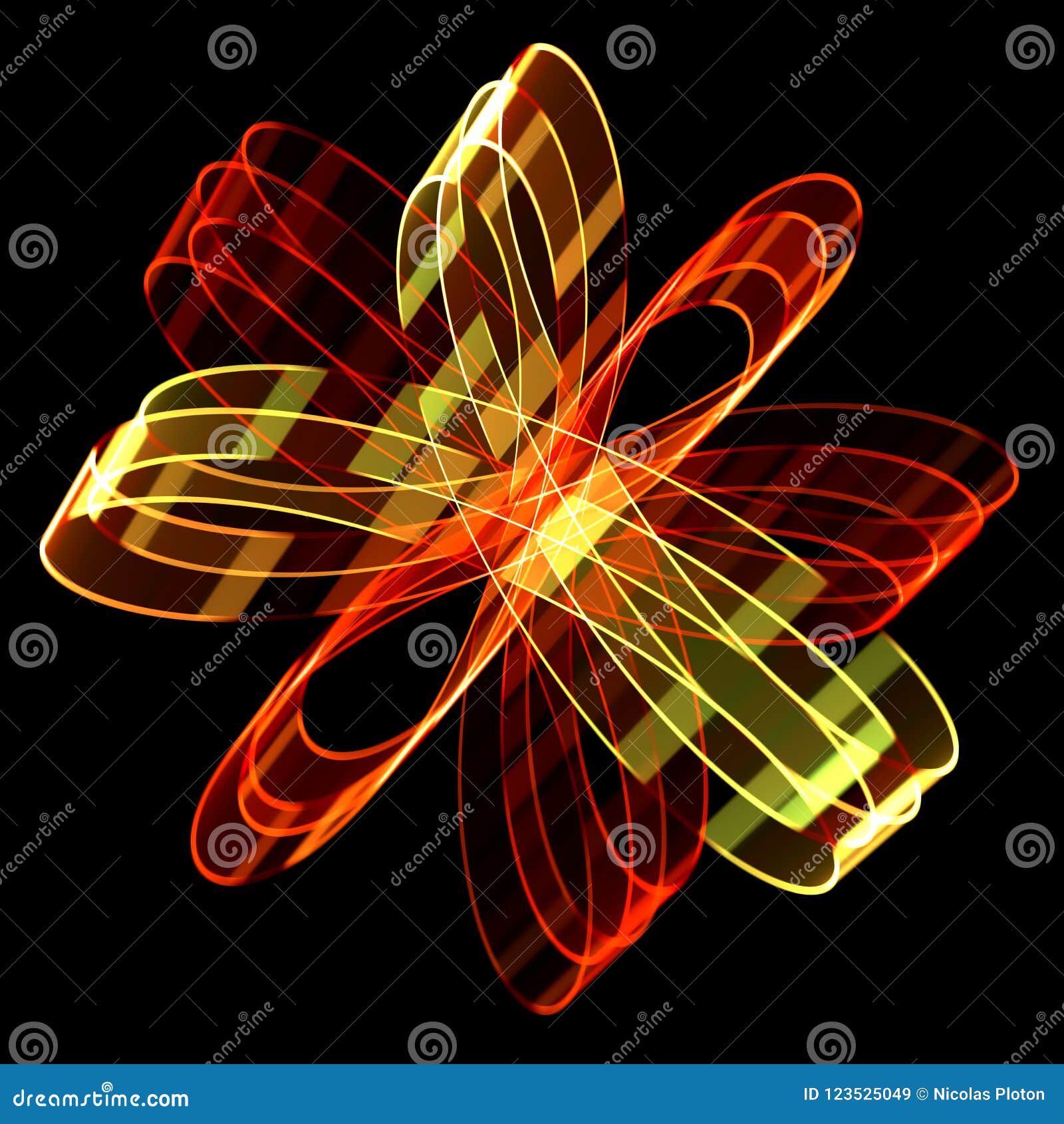 Geometric and Design Ribbon with Reflection and Transparency Stock ...