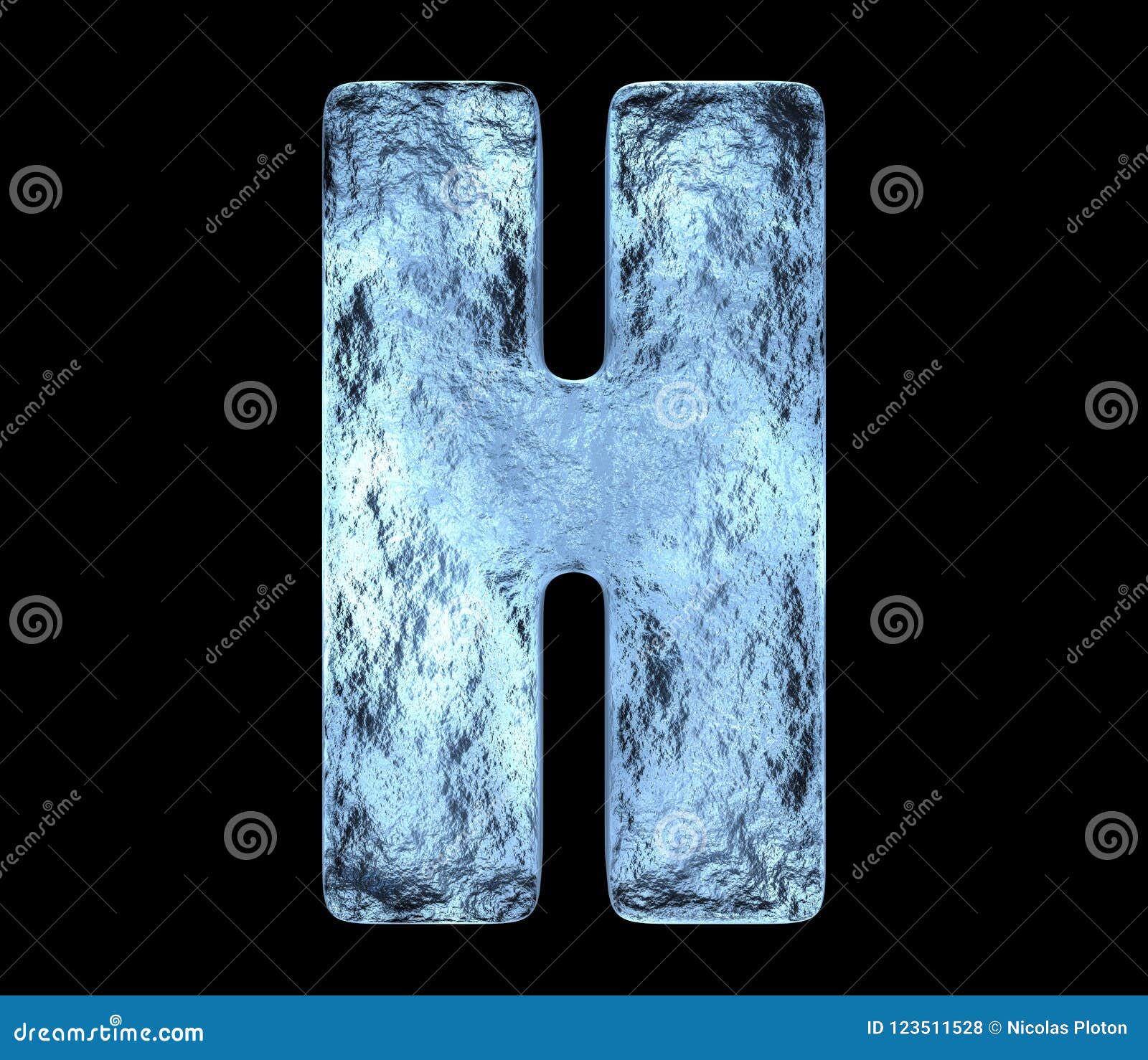 Ice Letter H with Cracks and Bumps Stock Illustration - Illustration of ...