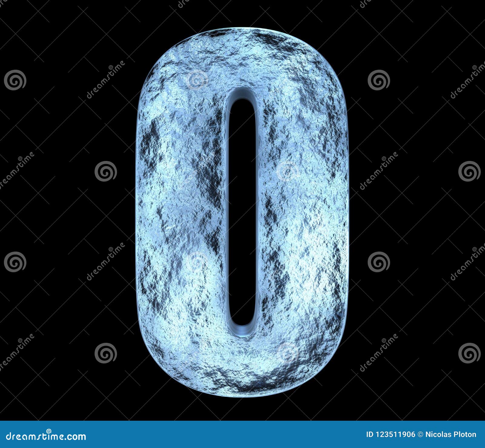 Ice Letter O with Cracks and Bumps Stock Illustration - Illustration of ...