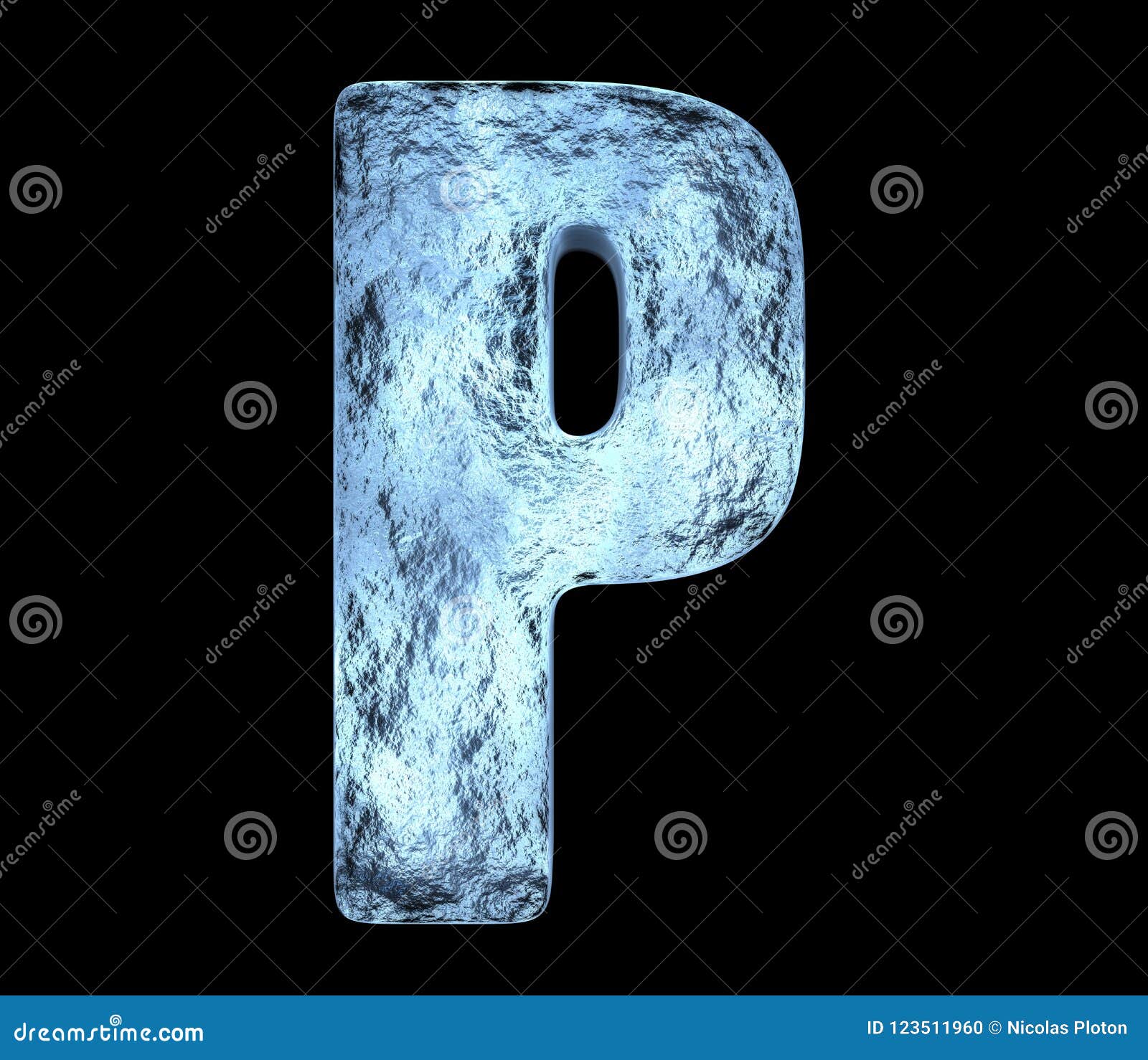 Ice Letter P with Cracks and Bumps Stock Illustration - Illustration of ...