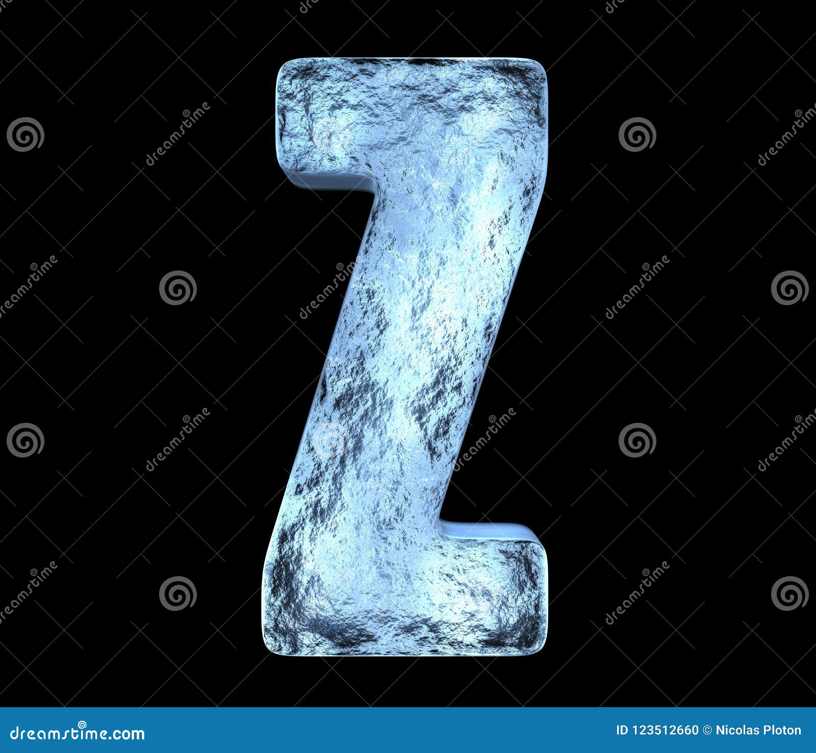 Ice Letter Z with Cracks and Bumps Stock Illustration - Illustration of ...