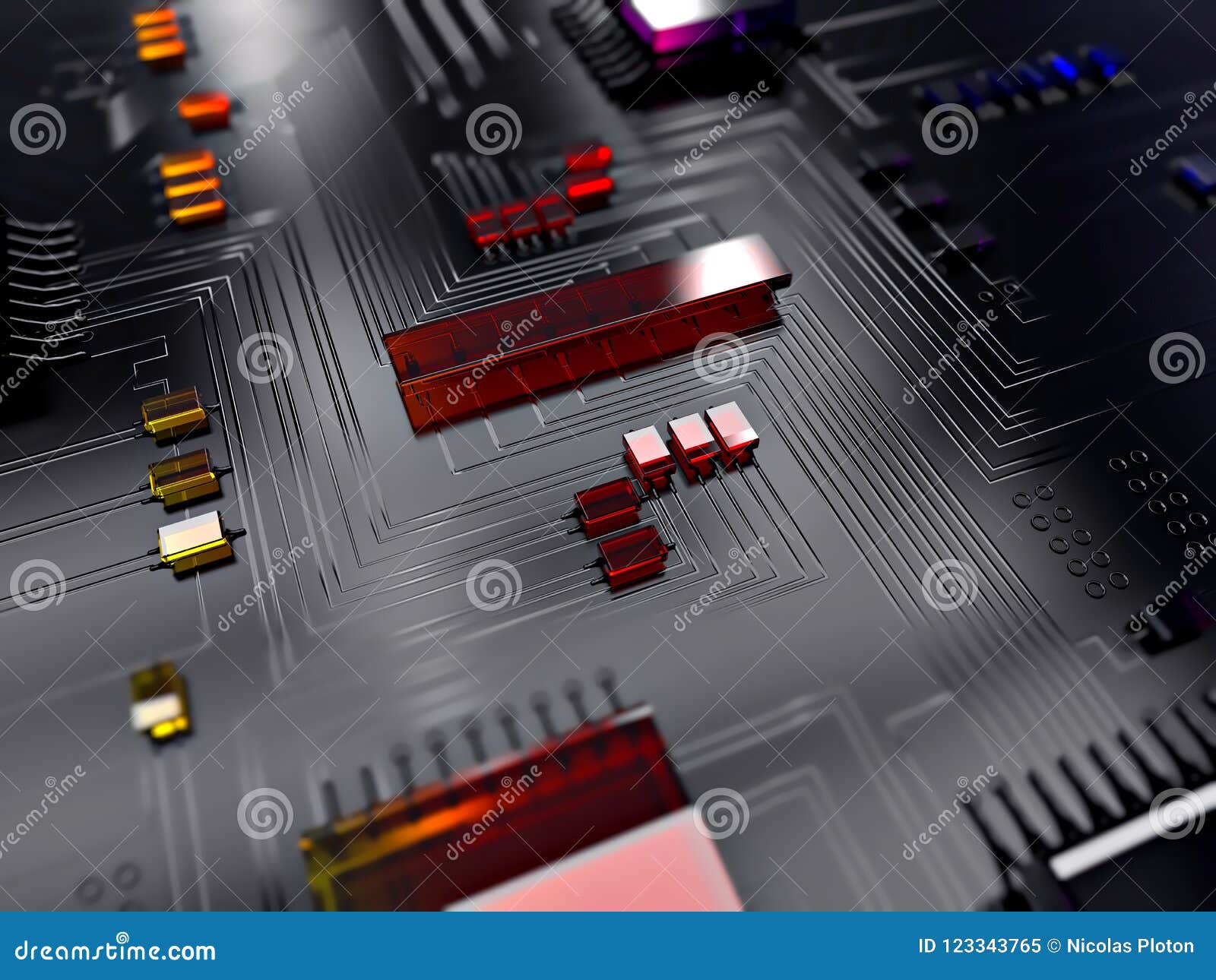 Rainbow Glassy Colored Electronic Components with Circuit Stock ...