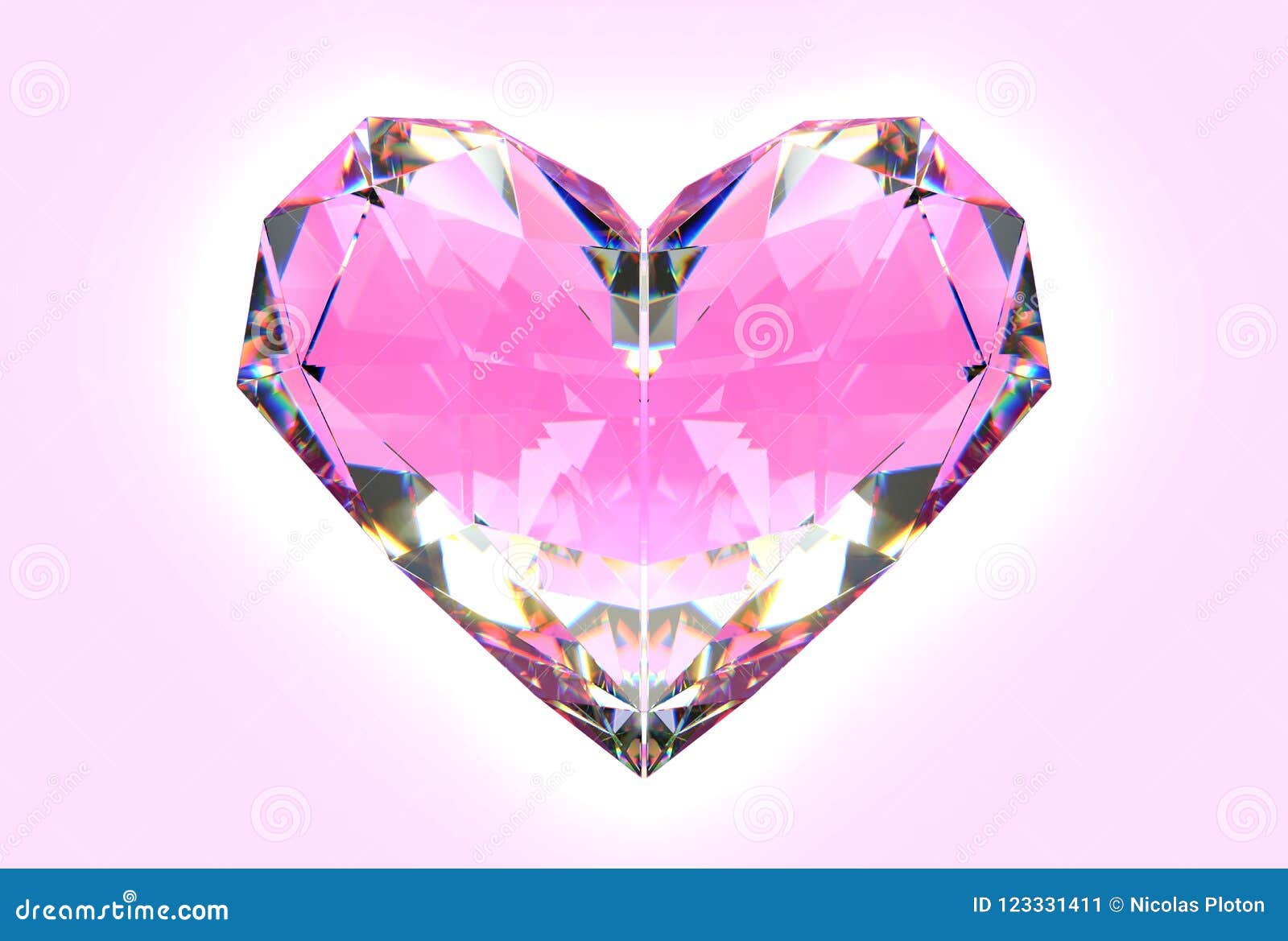 Realistic Pink Diamond Isolated on Pink Background Stock Illustration ...