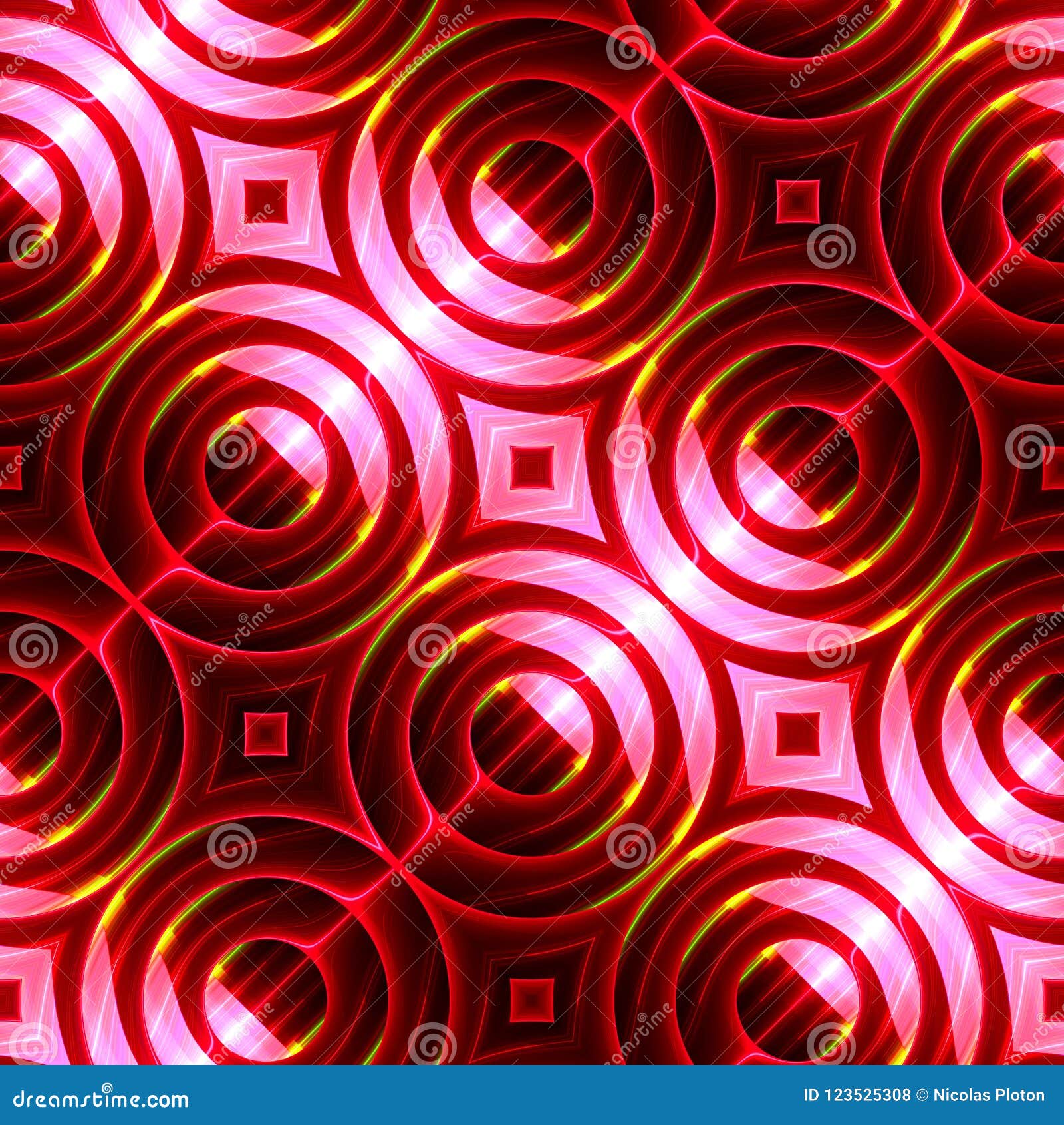 Red Art Deco Circles Pattern Stock Photo - Image of entertainment ...