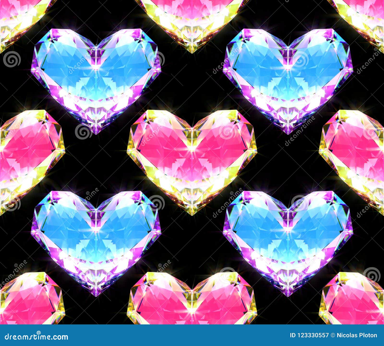 Seamless Background of Pink and Blue Diamonds Stock Illustration ...