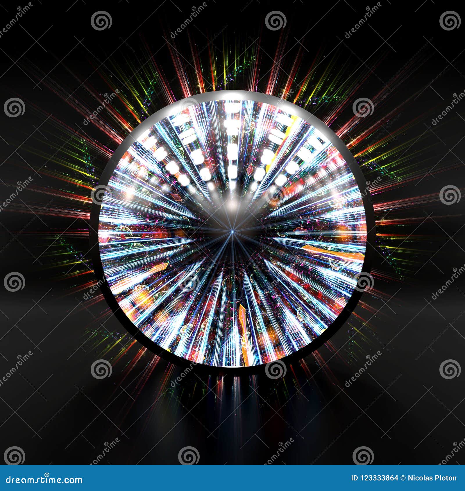 Spherical quantum computer stock illustration. Illustration of ...