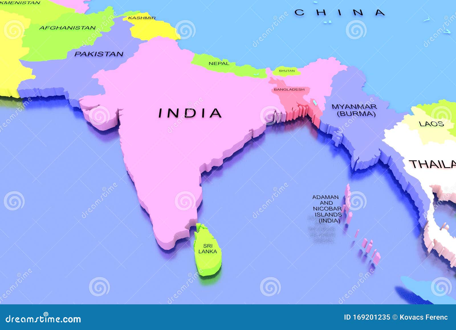 Three Dimensional Rendered Map Of India Royalty-Free Stock Photography ...